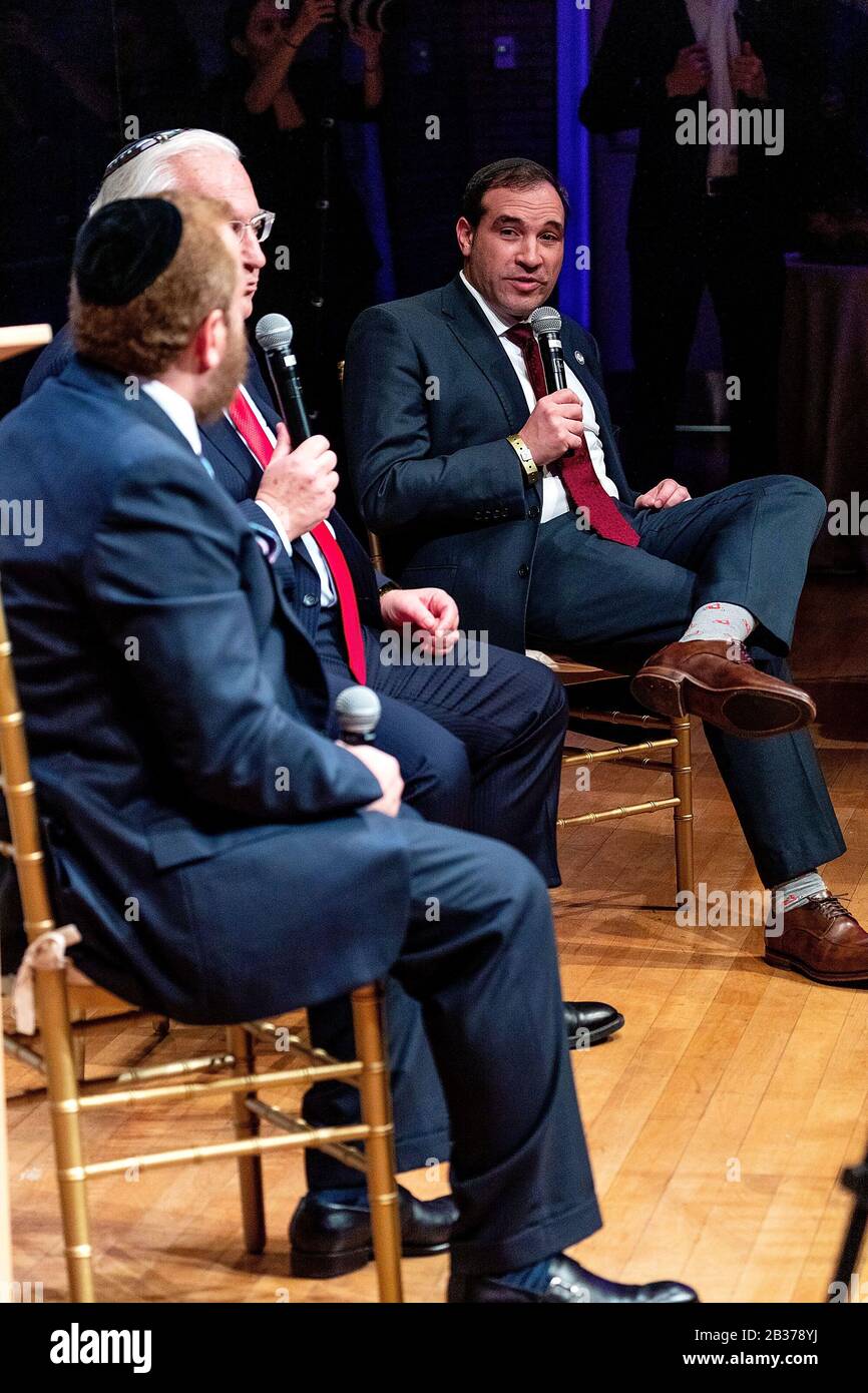 New York, NY, USA. 3rd Mar, 2020. Rabbi Shmuley Boteach, David Friedman ...