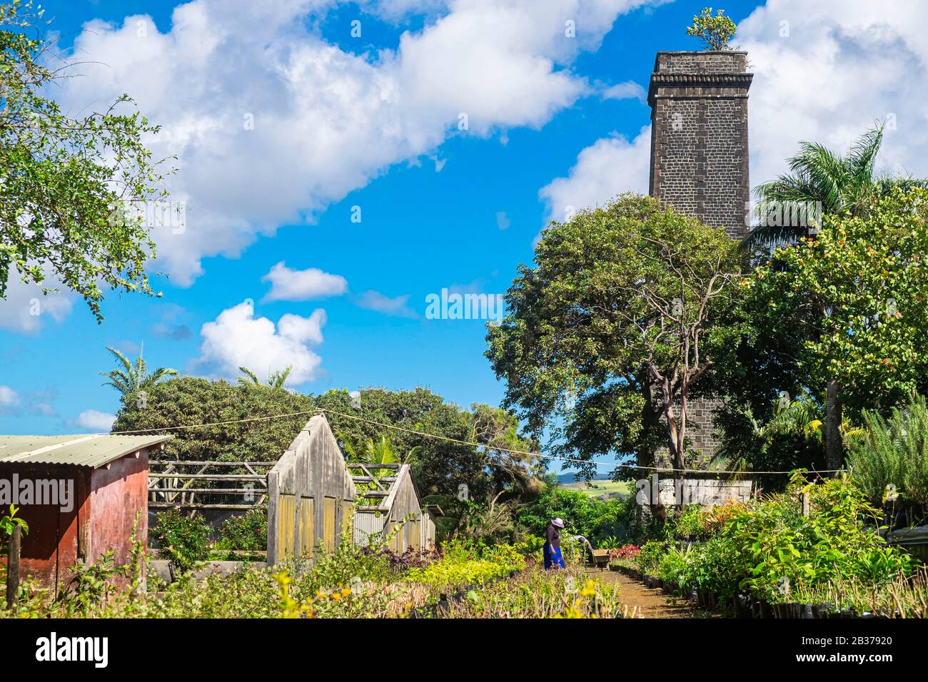 Mauritius, Savanne district, Souillac, former sugar factory transformed ...