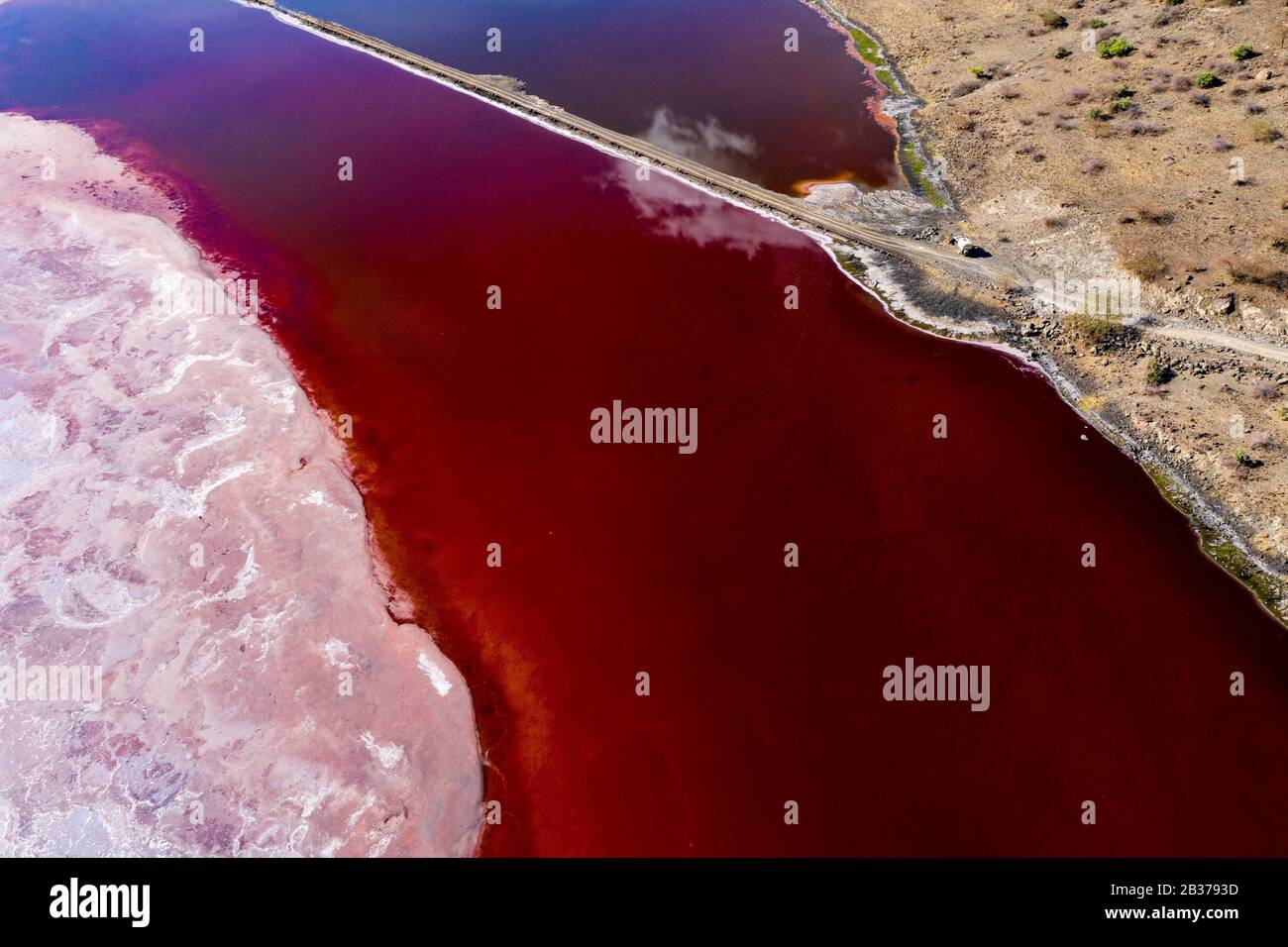 Kenya, lake Magadi, Rift valley, soda (aerial view Stock Photo - Alamy