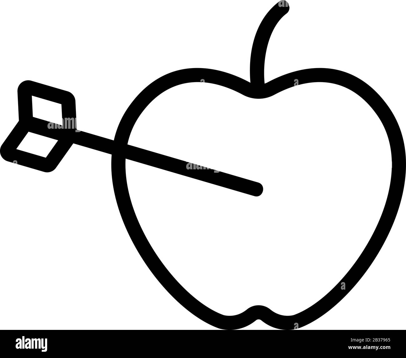 Apple target icon vector. Isolated contour symbol illustration Stock ...