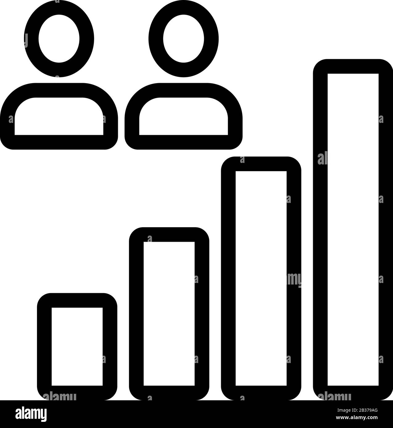 The audience graph is an icon vector. Isolated contour symbol ...
