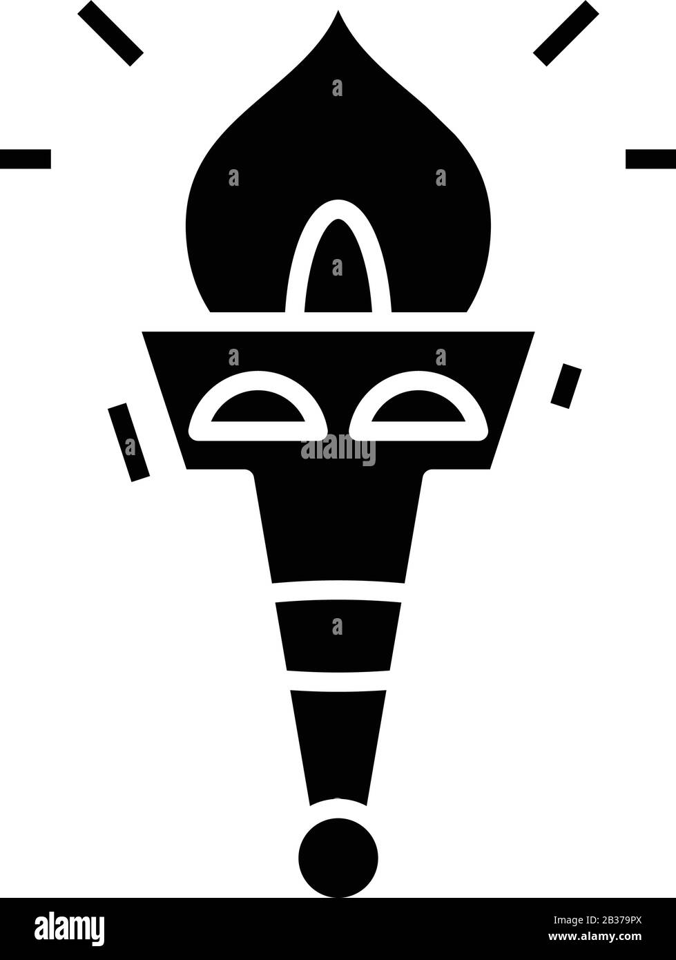 Olympic fire black icon, concept illustration, vector flat symbol ...