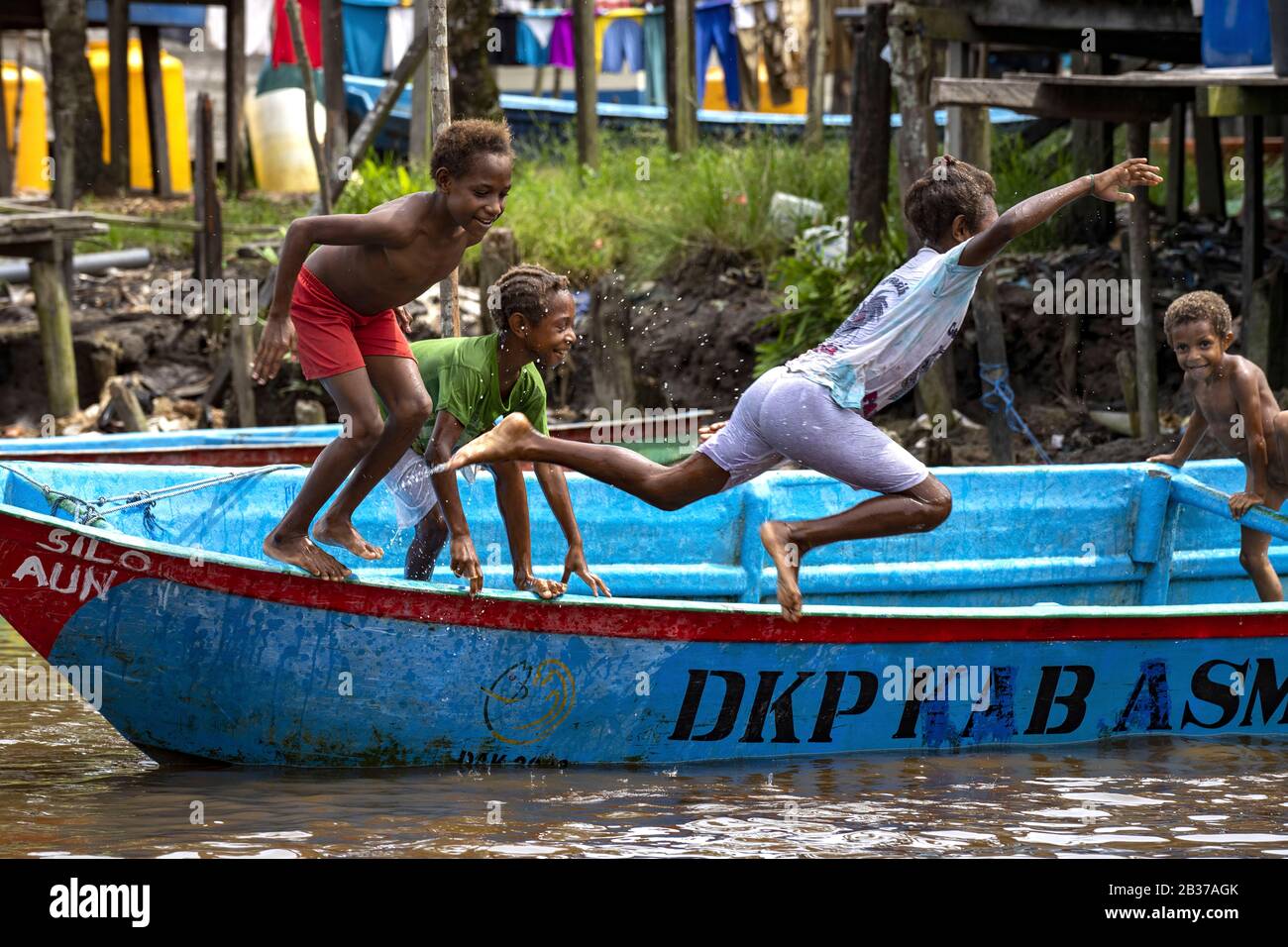 Indonesia, Papua, Asmat district, Agats Stock Photo - Alamy