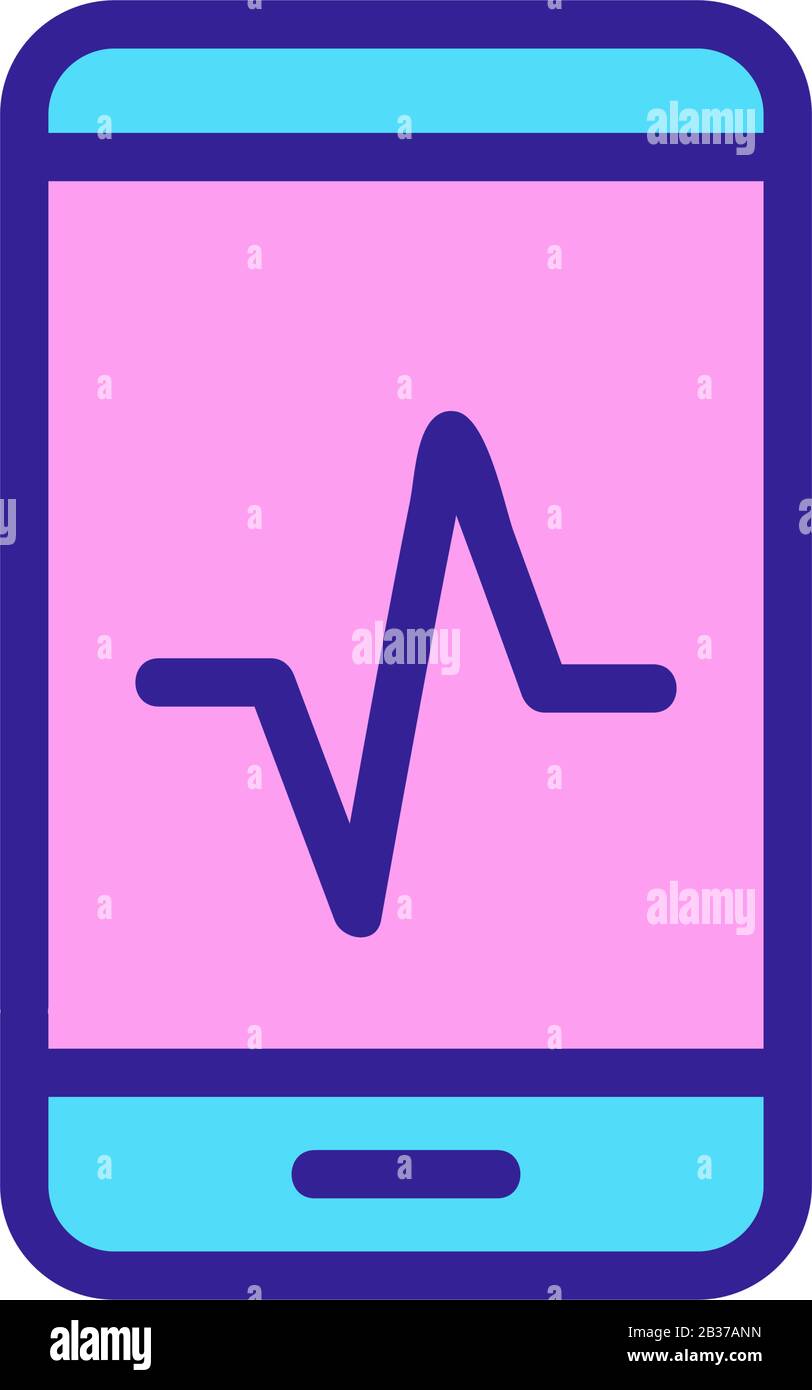 sound wave, phone icon vector. Isolated contour symbol illustration ...