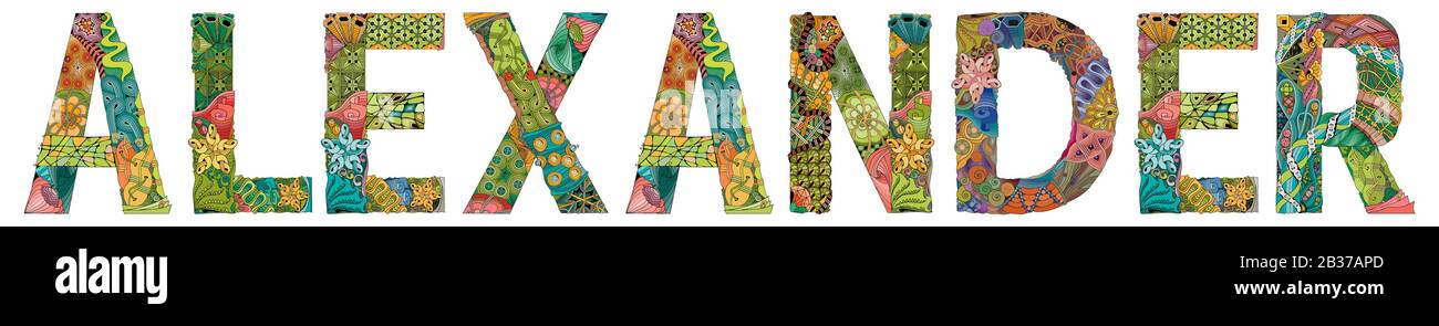 Alexander font Stock Vector Images - Alamy