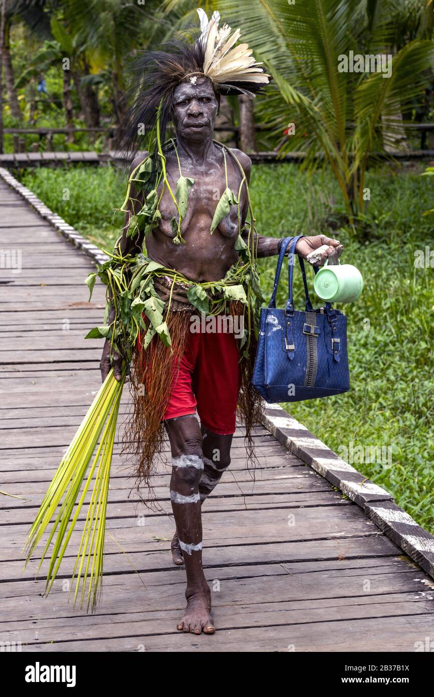 Indonesia, Papua, Asmat district, Per village, pole ceremony Stock ...