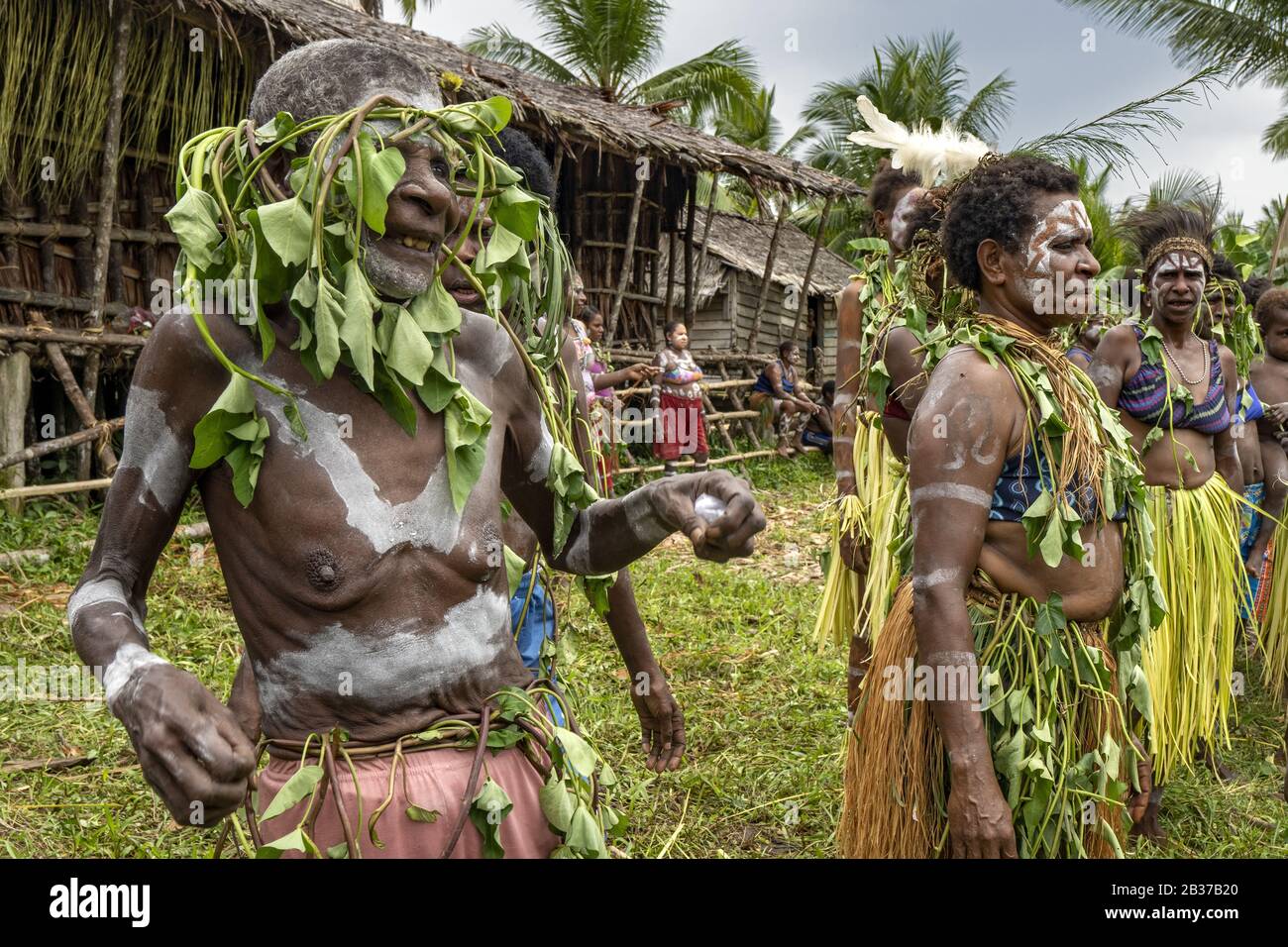 Indonesia Papua Asmat District Per Village Pole Ceremony Stock