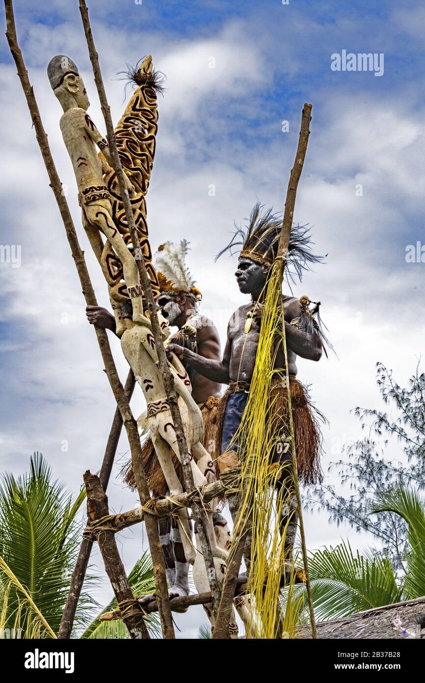 Indonesia, Papua, Asmat district, Per village, pole ceremony Stock ...