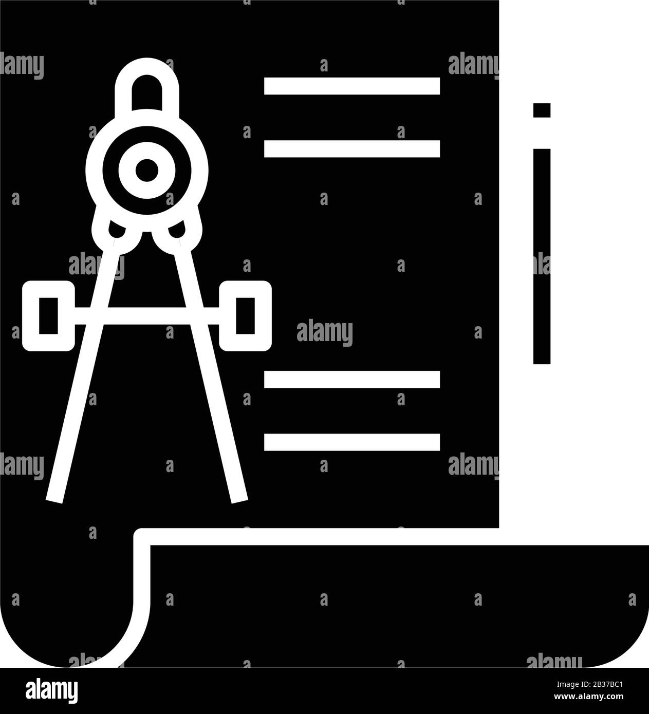 Planning design black icon, concept illustration, vector flat symbol ...