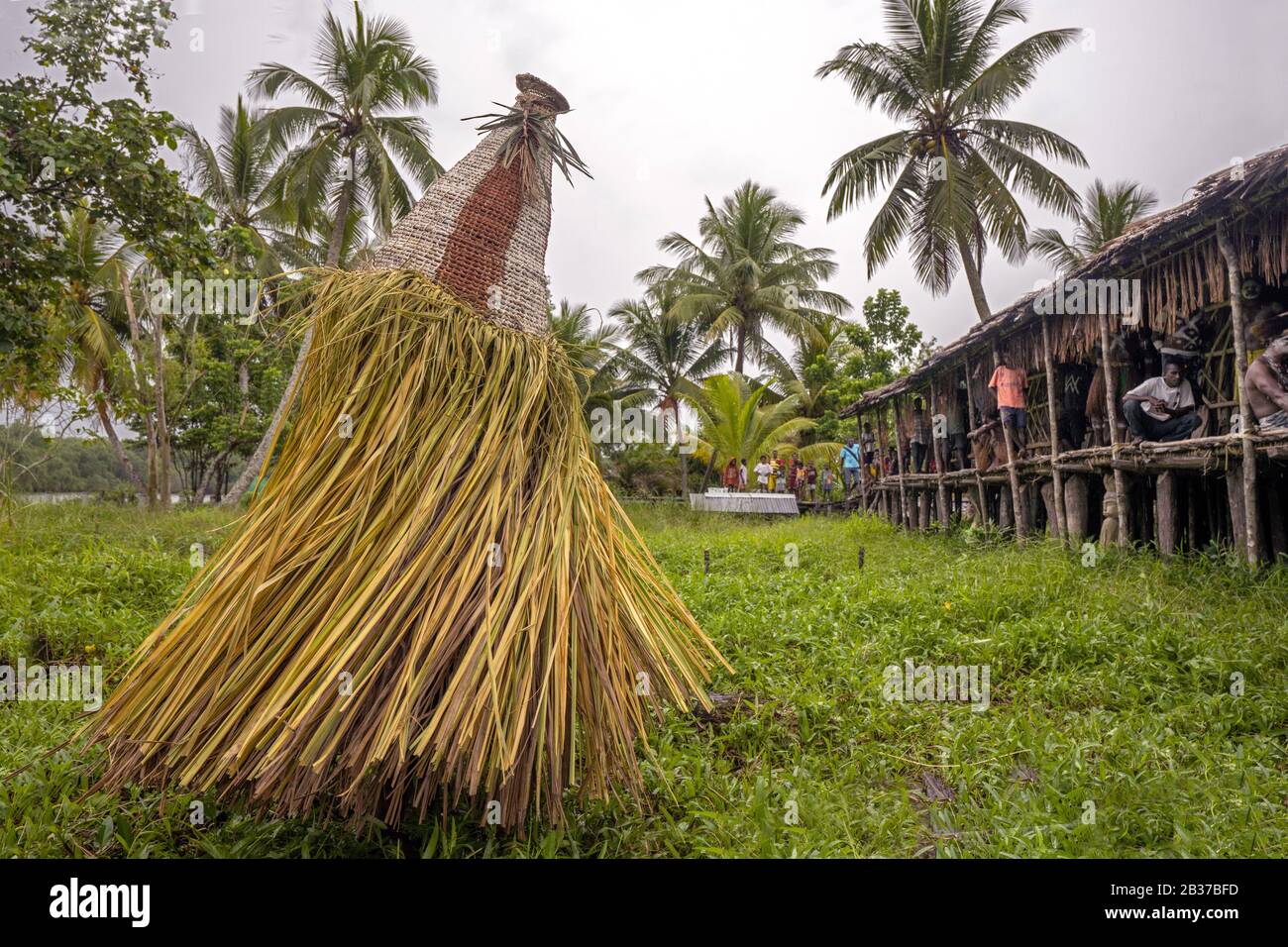 Indonesia, Papua, Asmat district, Asmat tribe in Uwus village, mask ...
