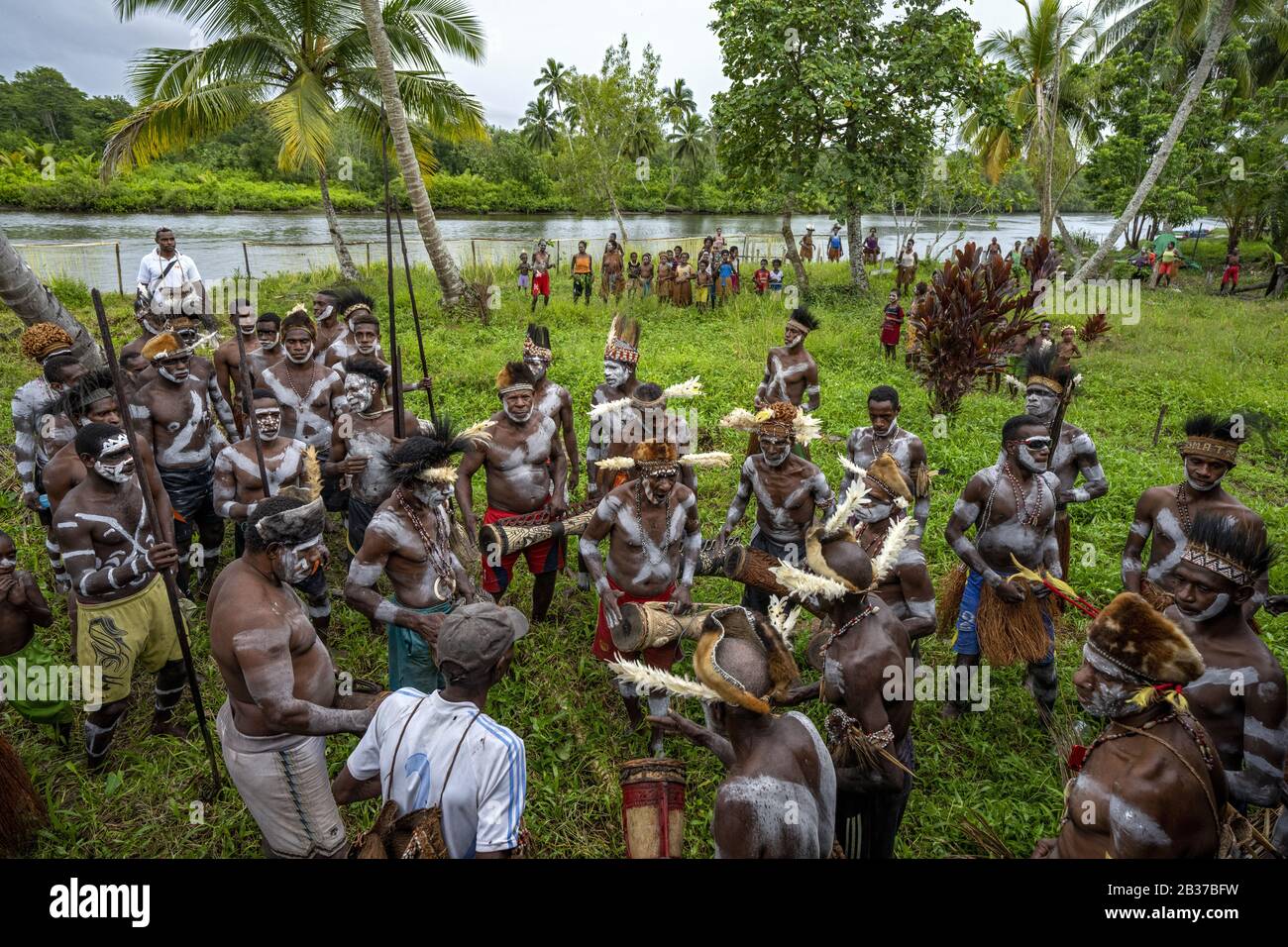 Indonesia, Papua, Asmat district, Asmat tribe in Uwus village Stock ...