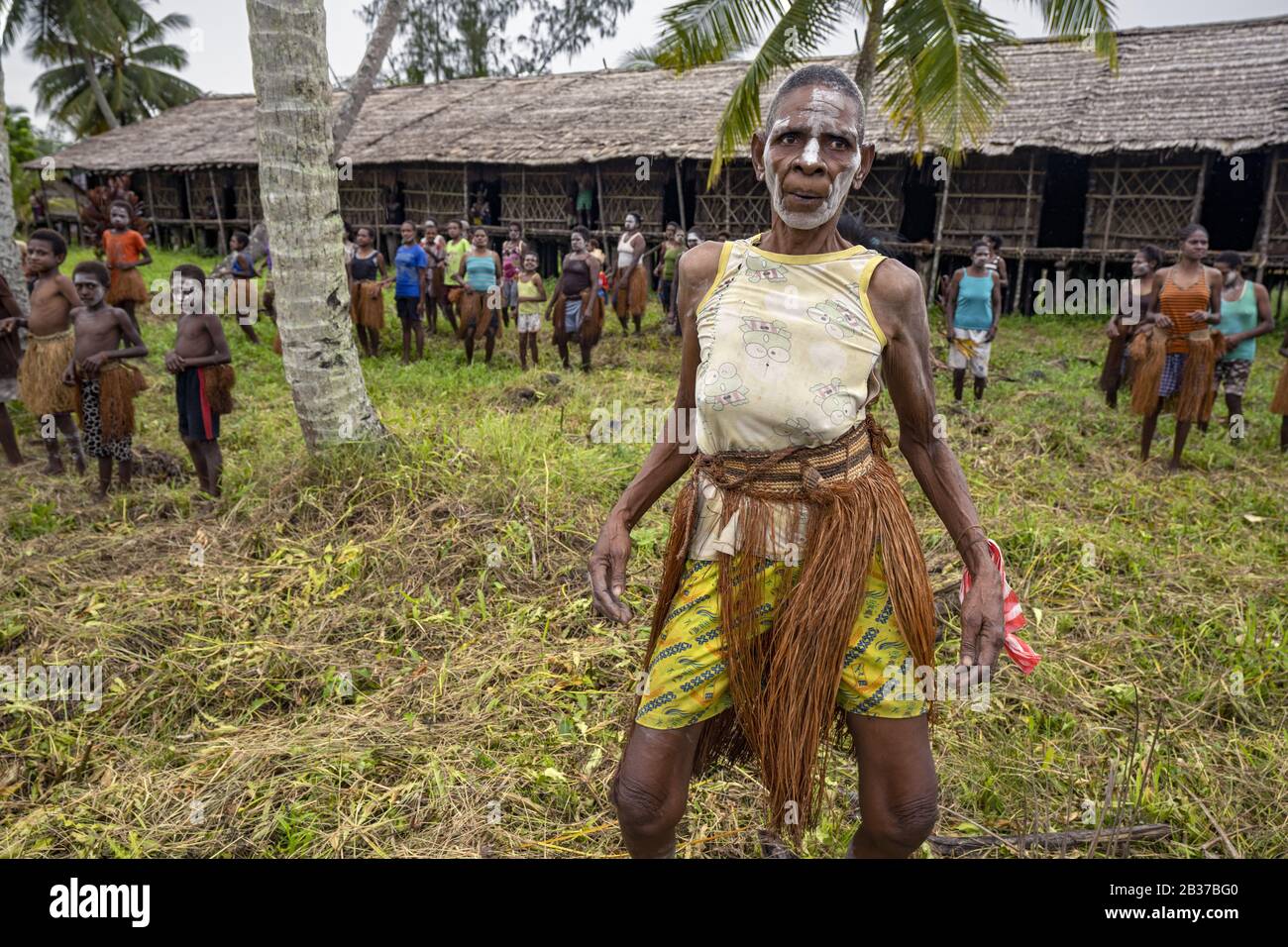 Indonesia, Papua, Asmat district, Asmat tribe in Uwus village Stock ...