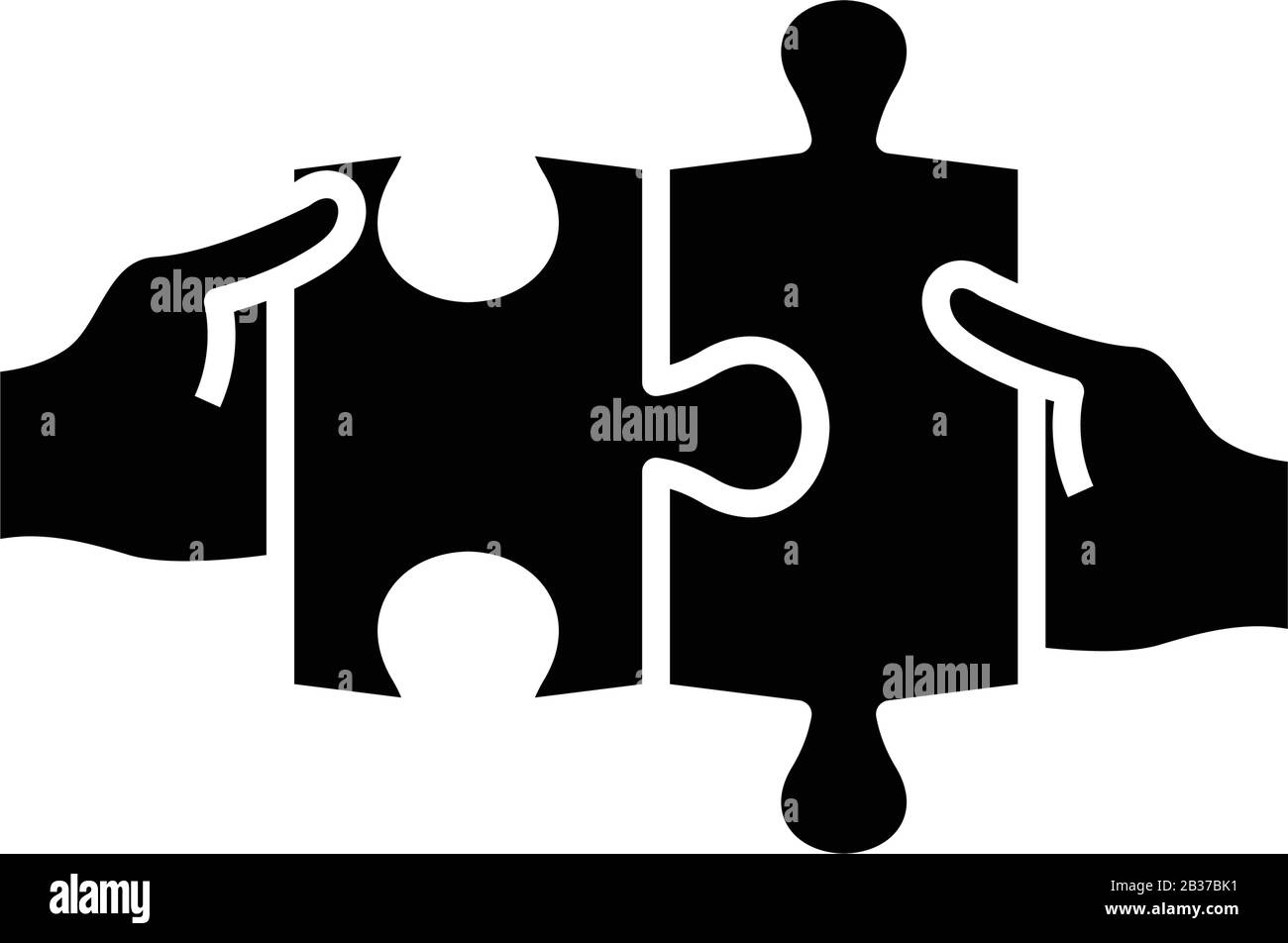 Puzzle task black icon, concept illustration, vector flat symbol, glyph ...