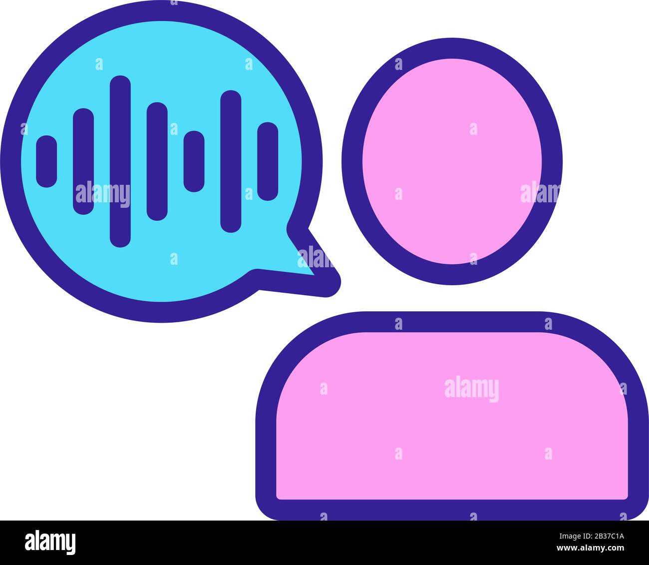 man, the voice of the icon vector. Isolated contour symbol illustration ...