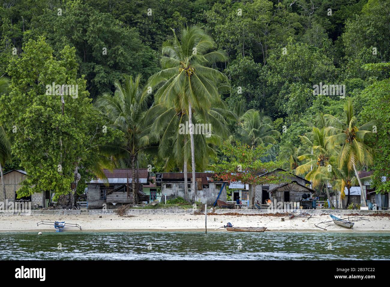 Indonesia, Papua, Raja Ampat, Waisai, coast huts Stock Photo - Alamy