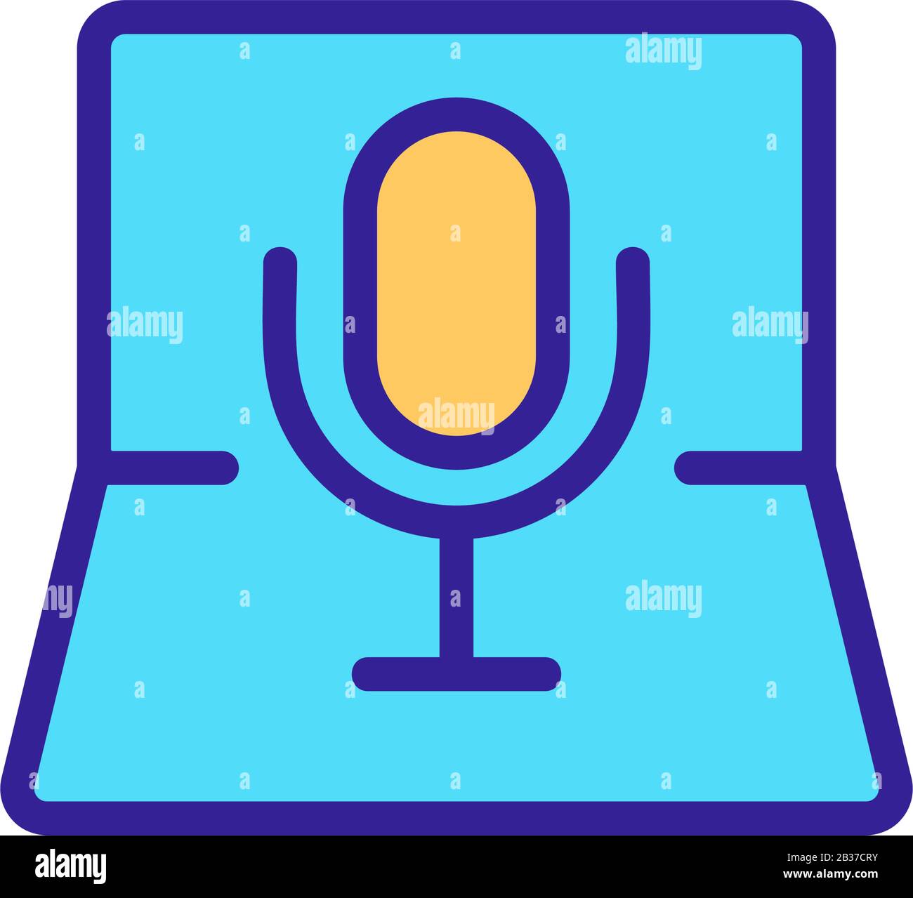 microphone, laptop icon vector. Isolated contour symbol illustration ...