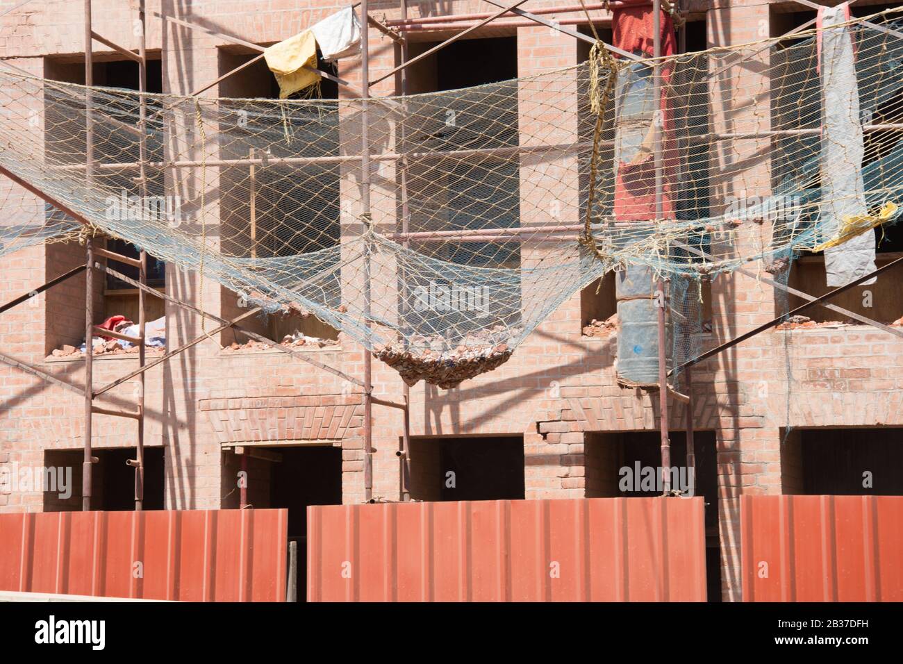 pile of bricks in the net on the construction site Stock Photo - Alamy