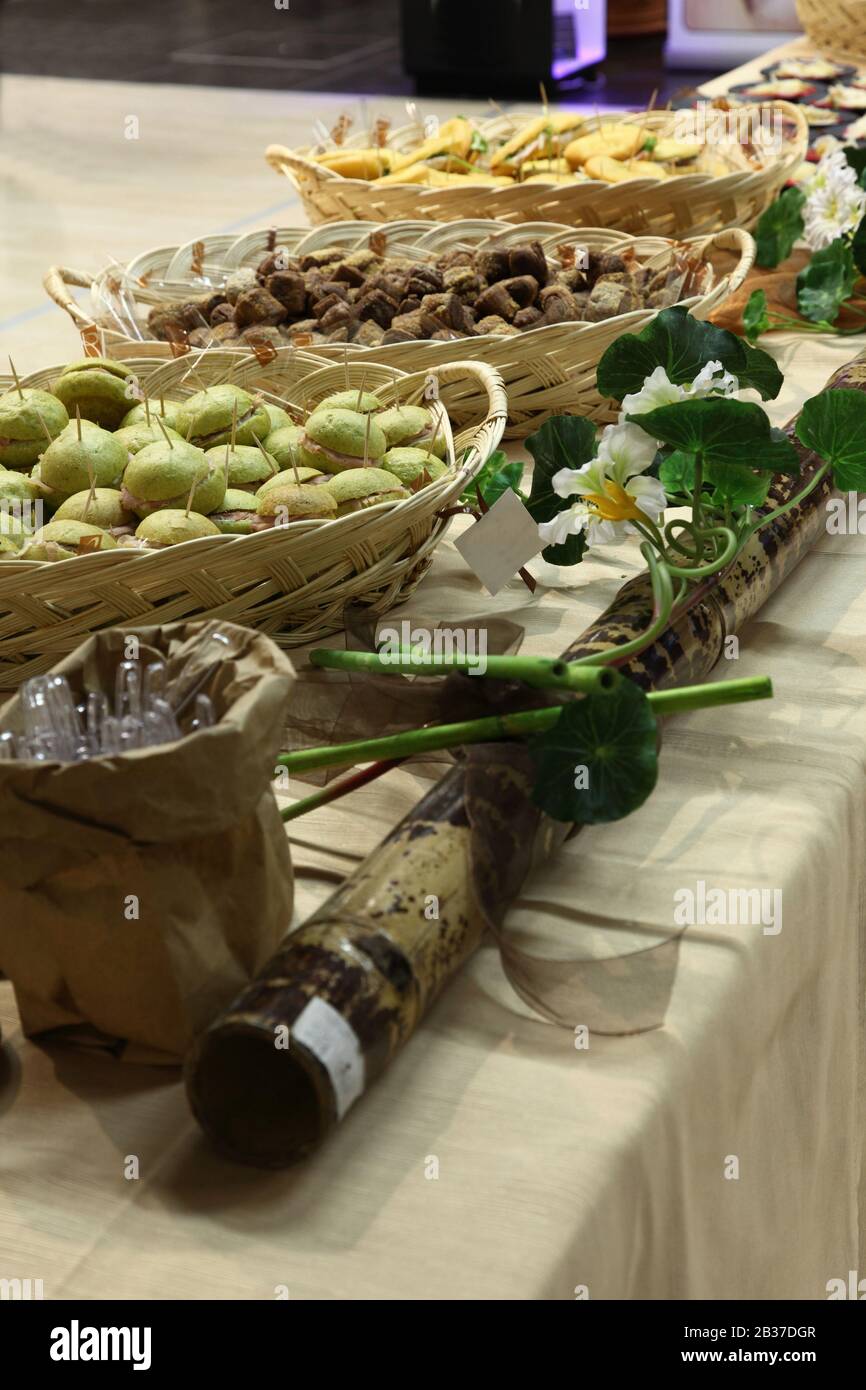 buffet with sweet and savory Stock Photo - Alamy