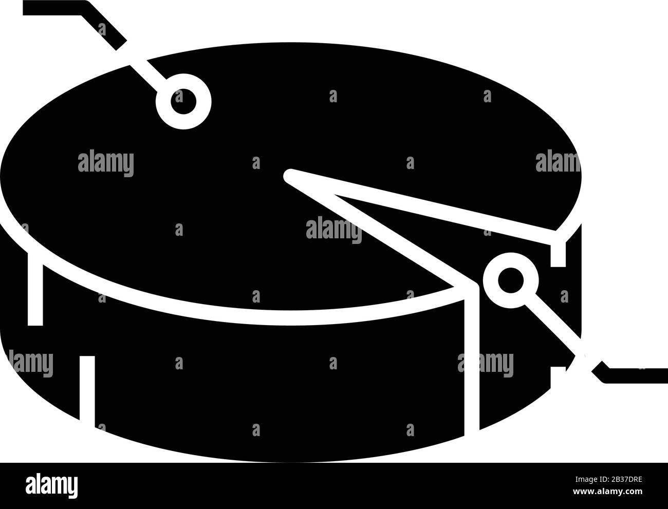 Pie chart black icon, concept illustration, vector flat symbol, glyph ...