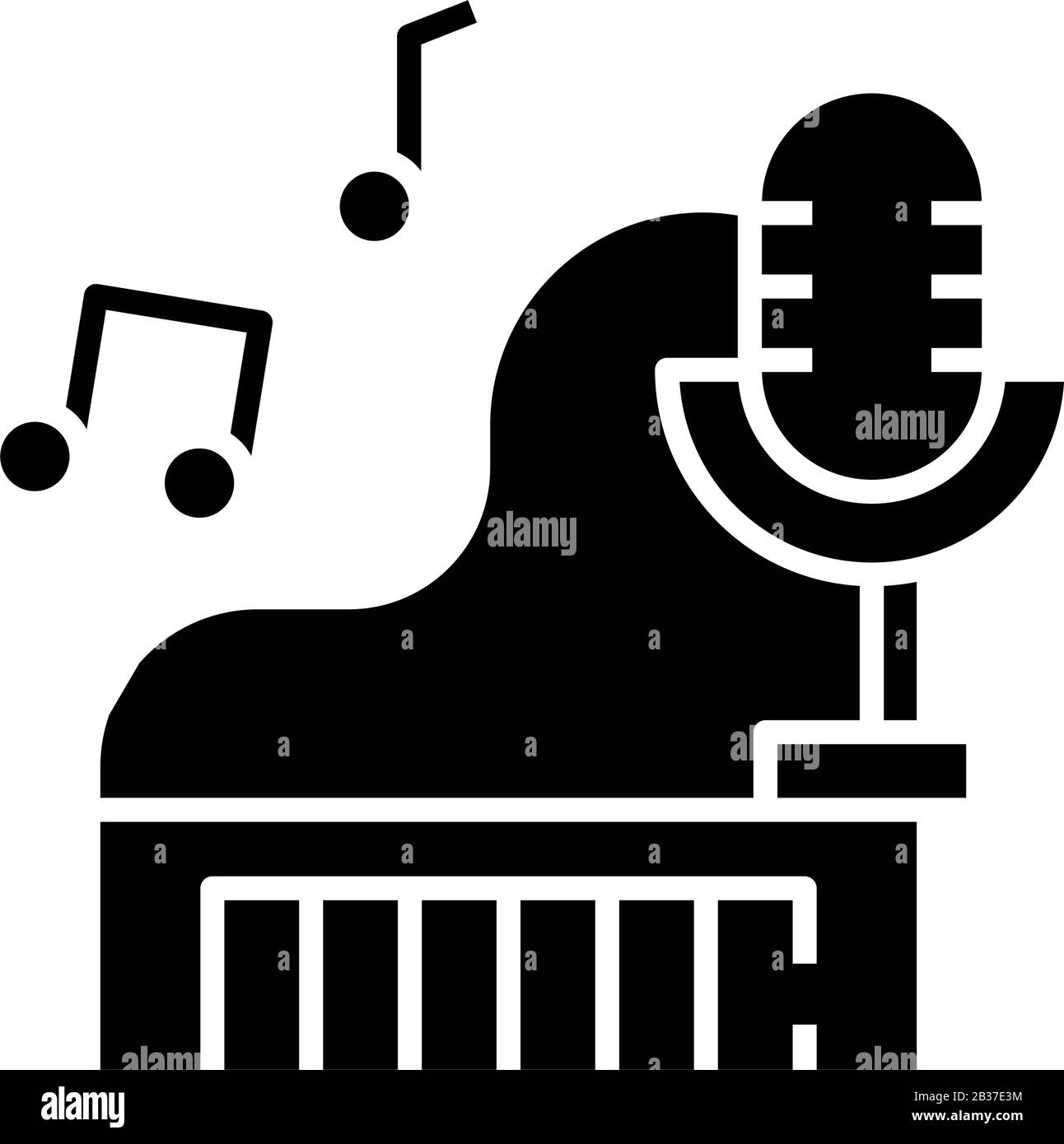 Music art black icon, concept illustration, vector flat symbol, glyph ...