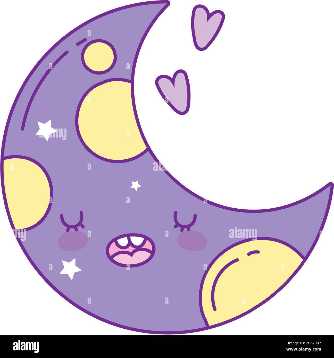 Moon Face Illustration High Resolution Stock Photography and Images - Alamy