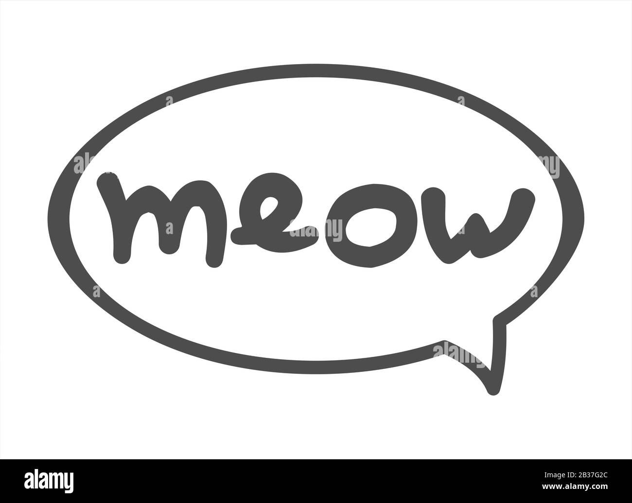 Cloud Talk, Bubble Speech. Word Meow In A Bubble. Lettering. Vector ...