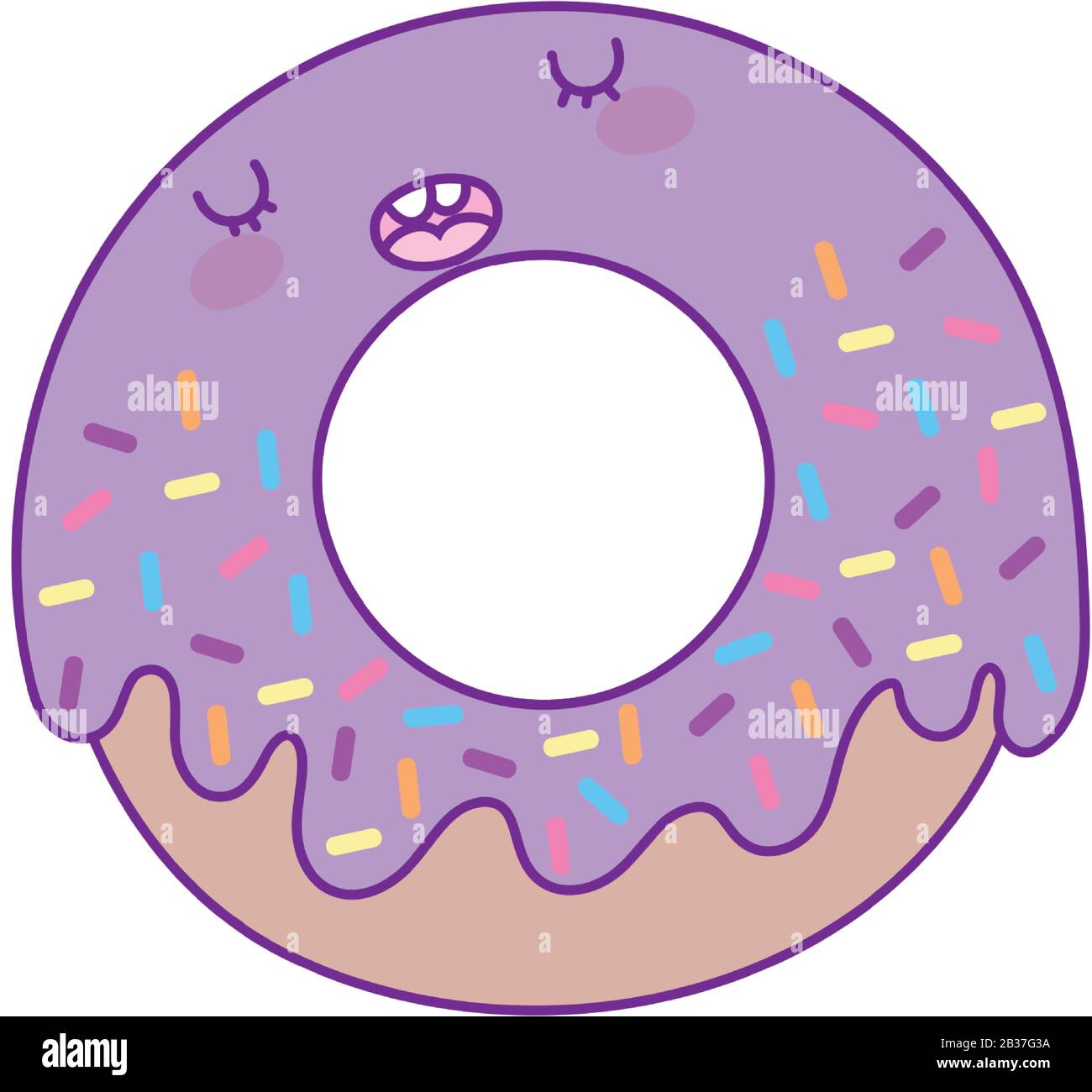 donut cartoon design, Kawaii expression cute character funny and ...