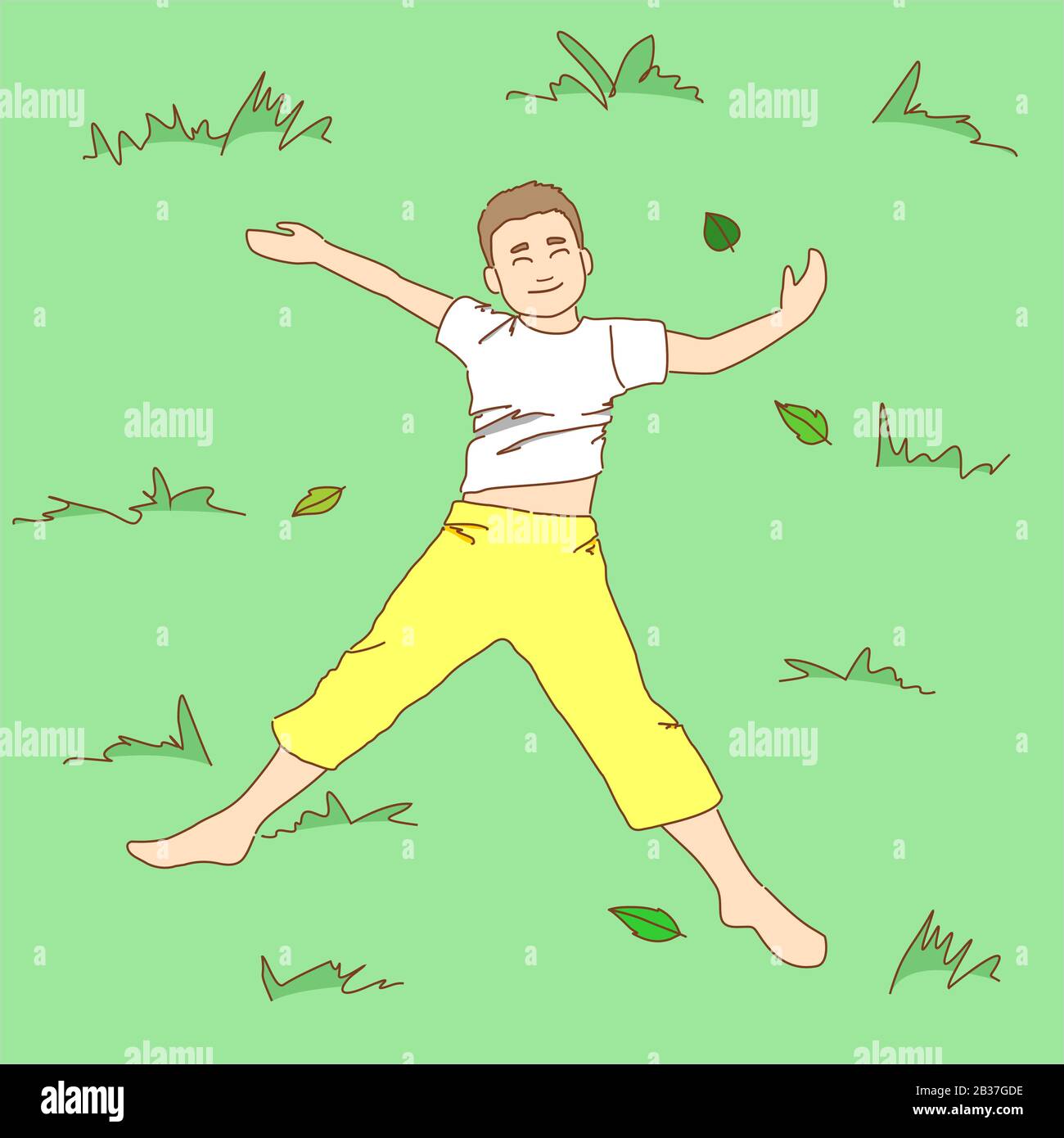Barefoot boy in Stock Vector Images - Alamy