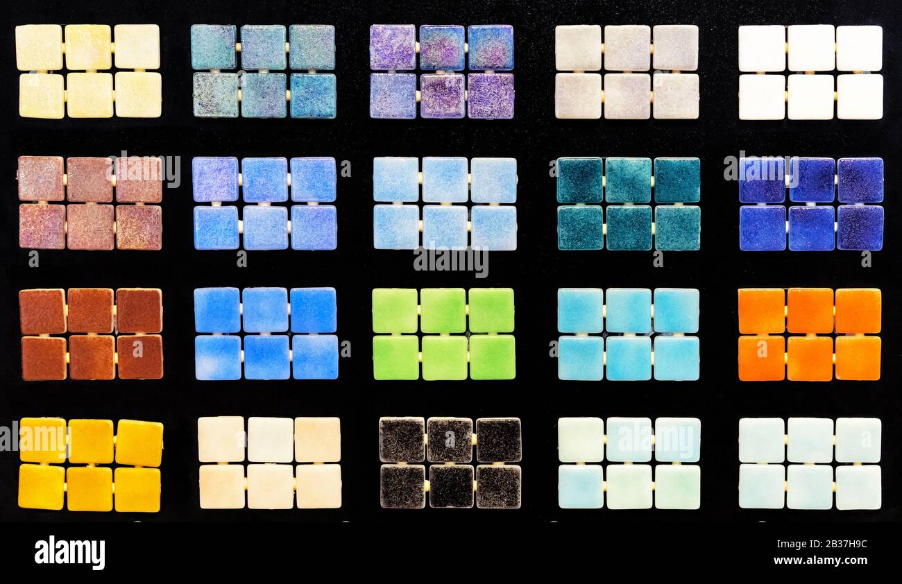 The color palette of ceramic mosaic tiles Stock Photo - Alamy