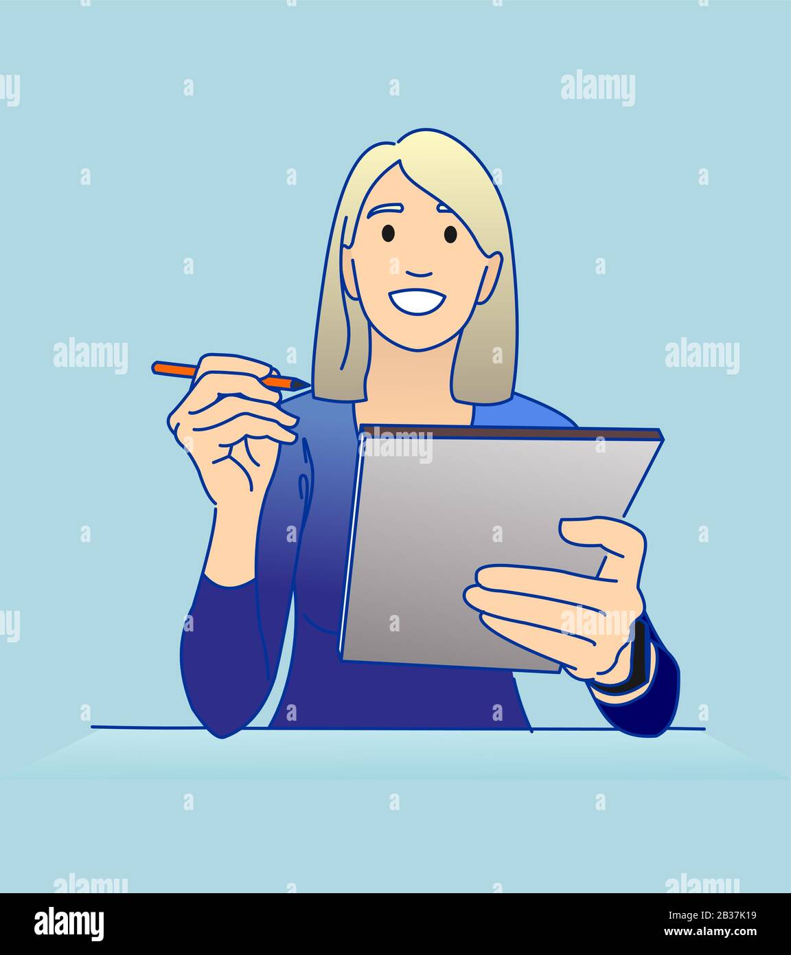 Business study portrait pen Stock Vector Images - Alamy