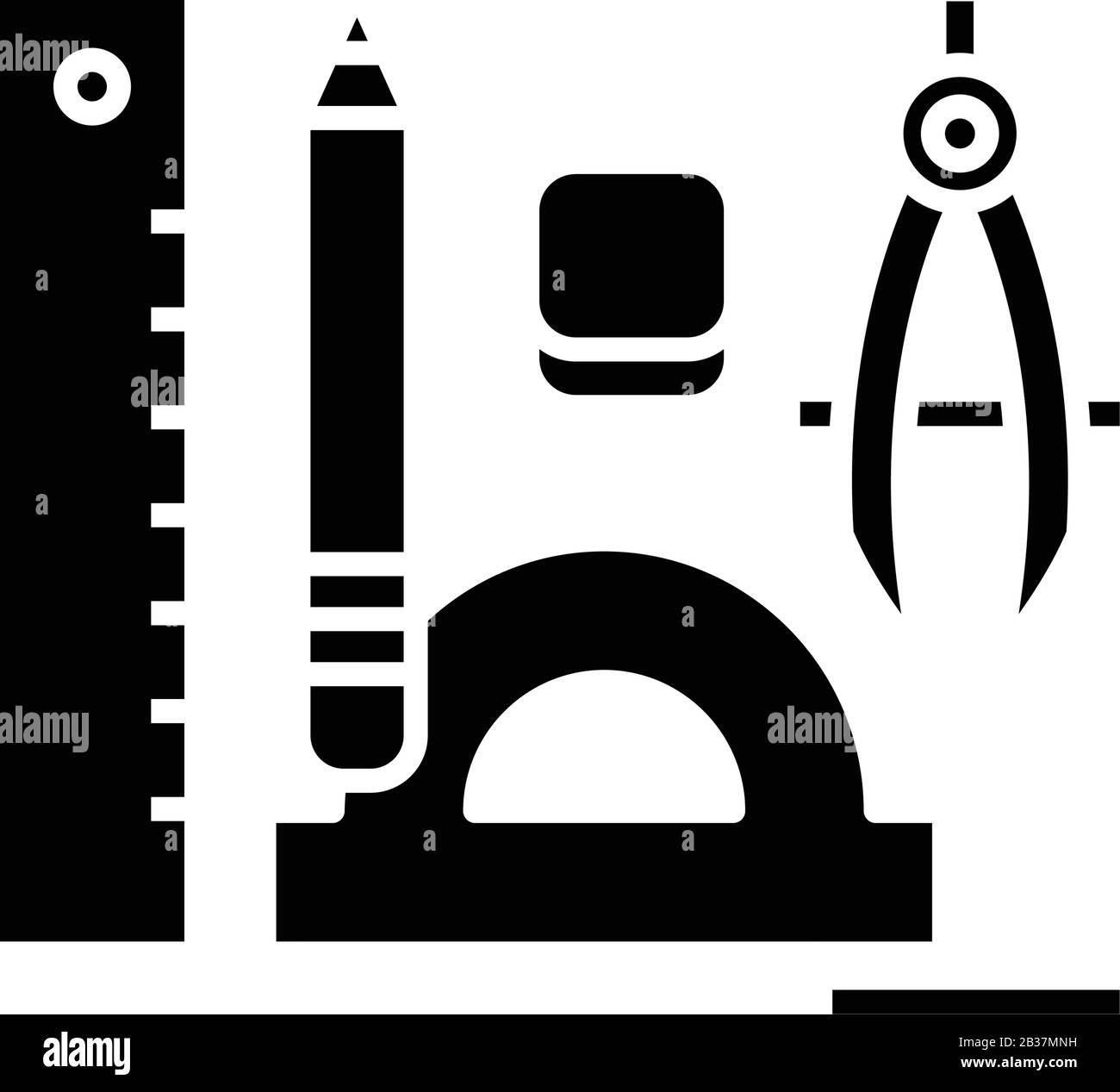 Office tools black icon, concept illustration, vector flat symbol ...