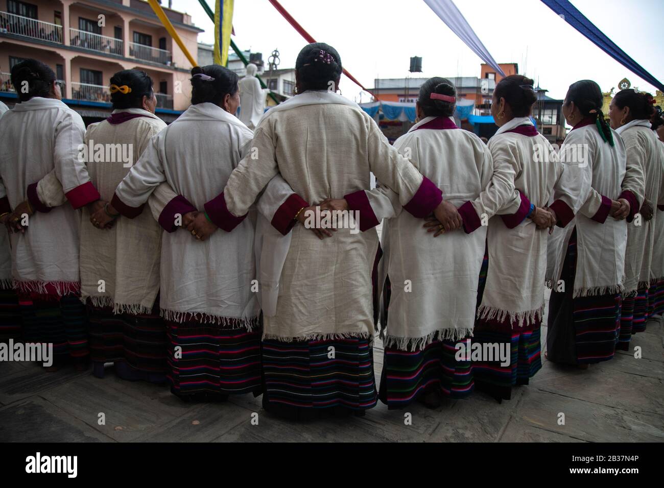Kathmandu, Nepal. 04th Mar, 2020. Peoples from Hyolmo community perform ...