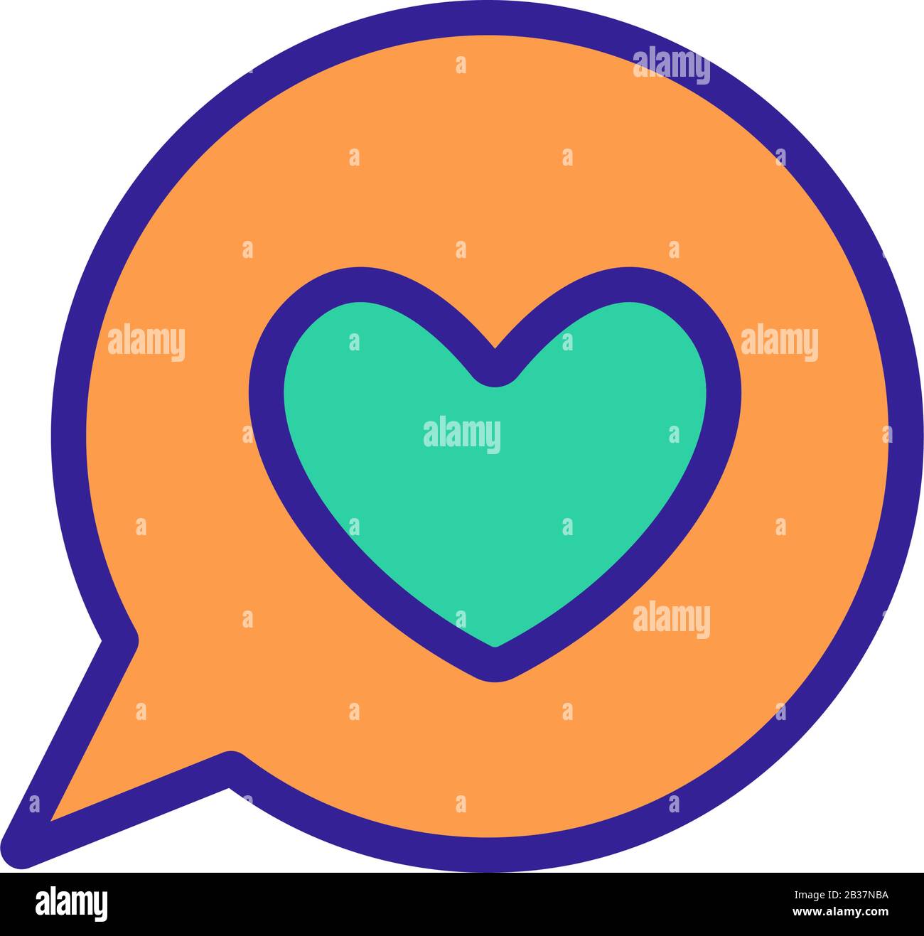 heart, message icon vector. Isolated contour symbol illustration Stock ...
