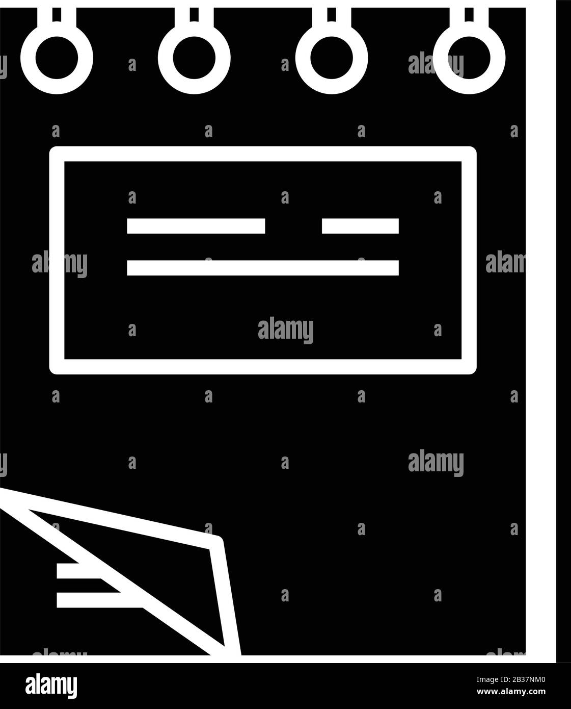 Note black icon, concept illustration, vector flat symbol, glyph sign ...