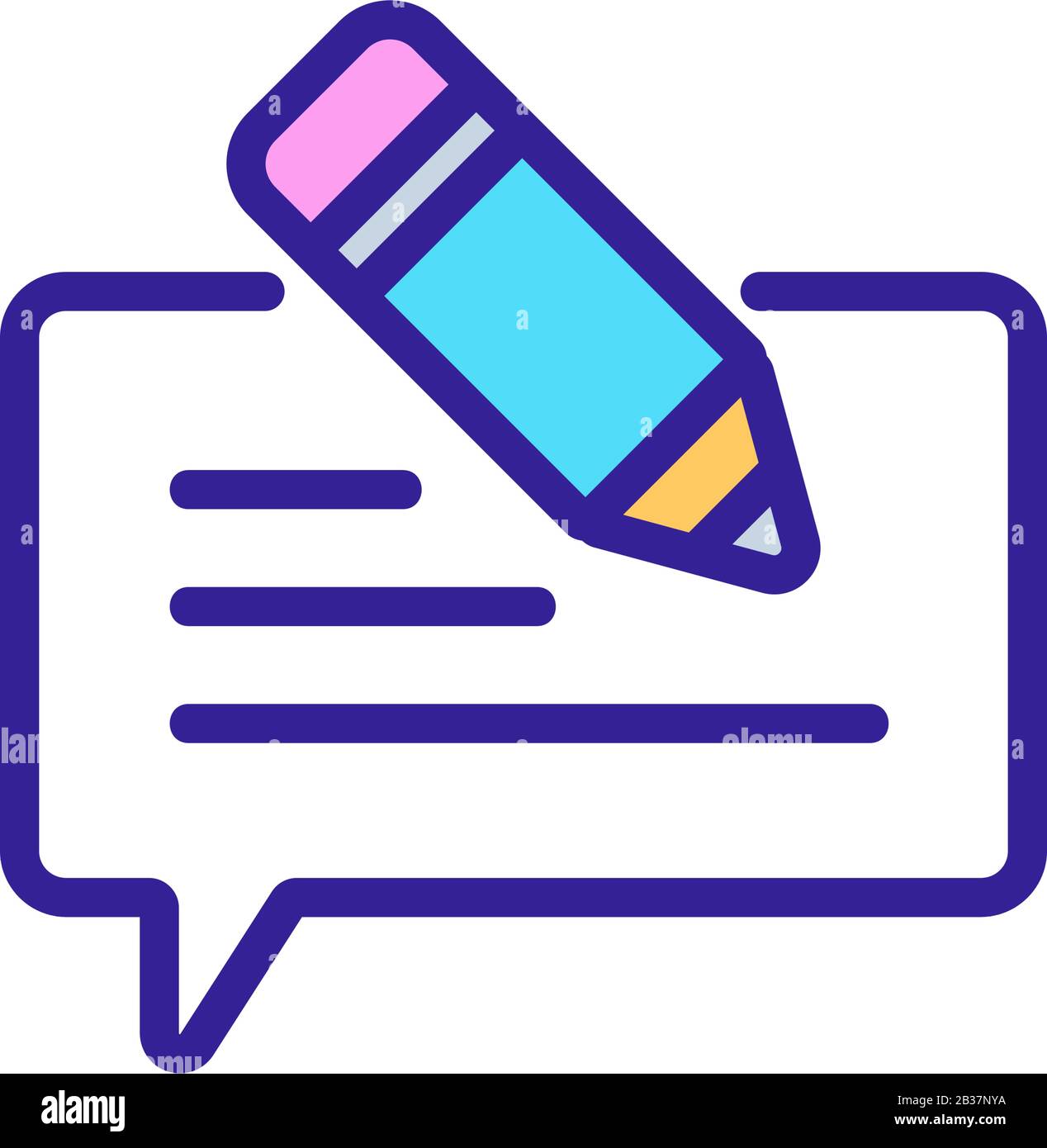 pencil, message icon vector. Isolated contour symbol illustration Stock ...