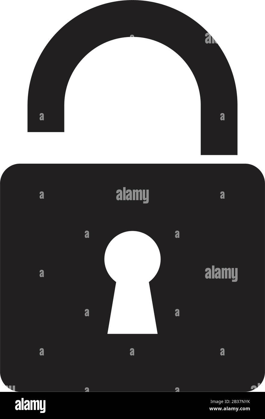 Padlock icon template black color editable. Padlock icon symbol Flat ...