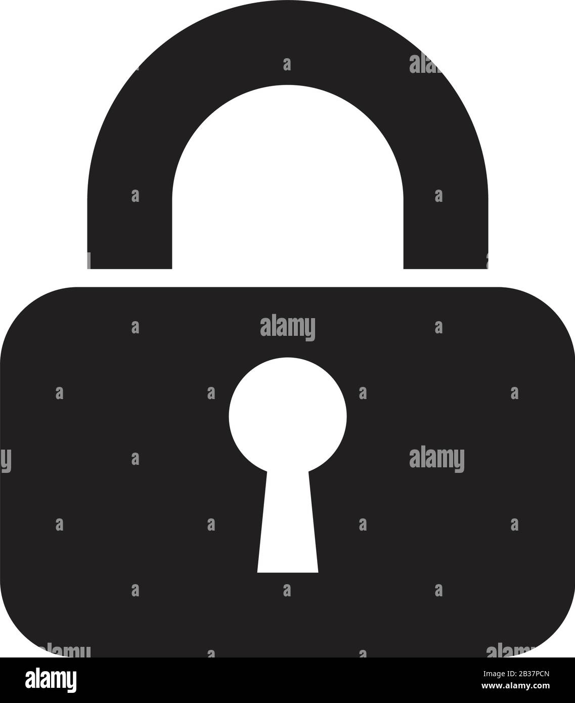 Padlock icon template black color editable. Padlock icon symbol Flat ...
