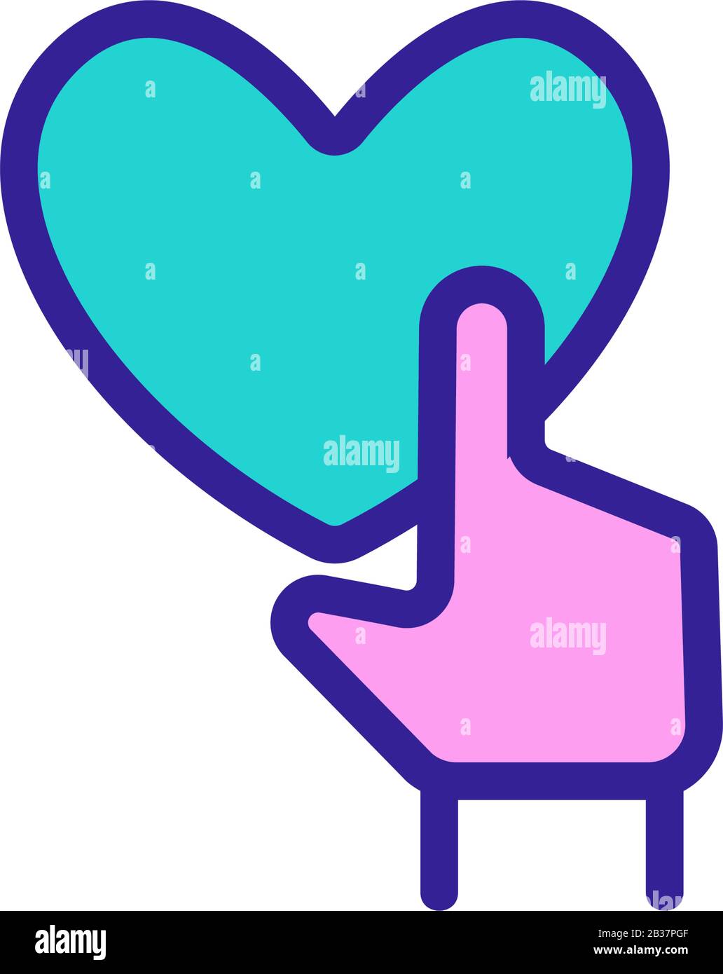 hand, heart, score icon vector. Isolated contour symbol illustration ...