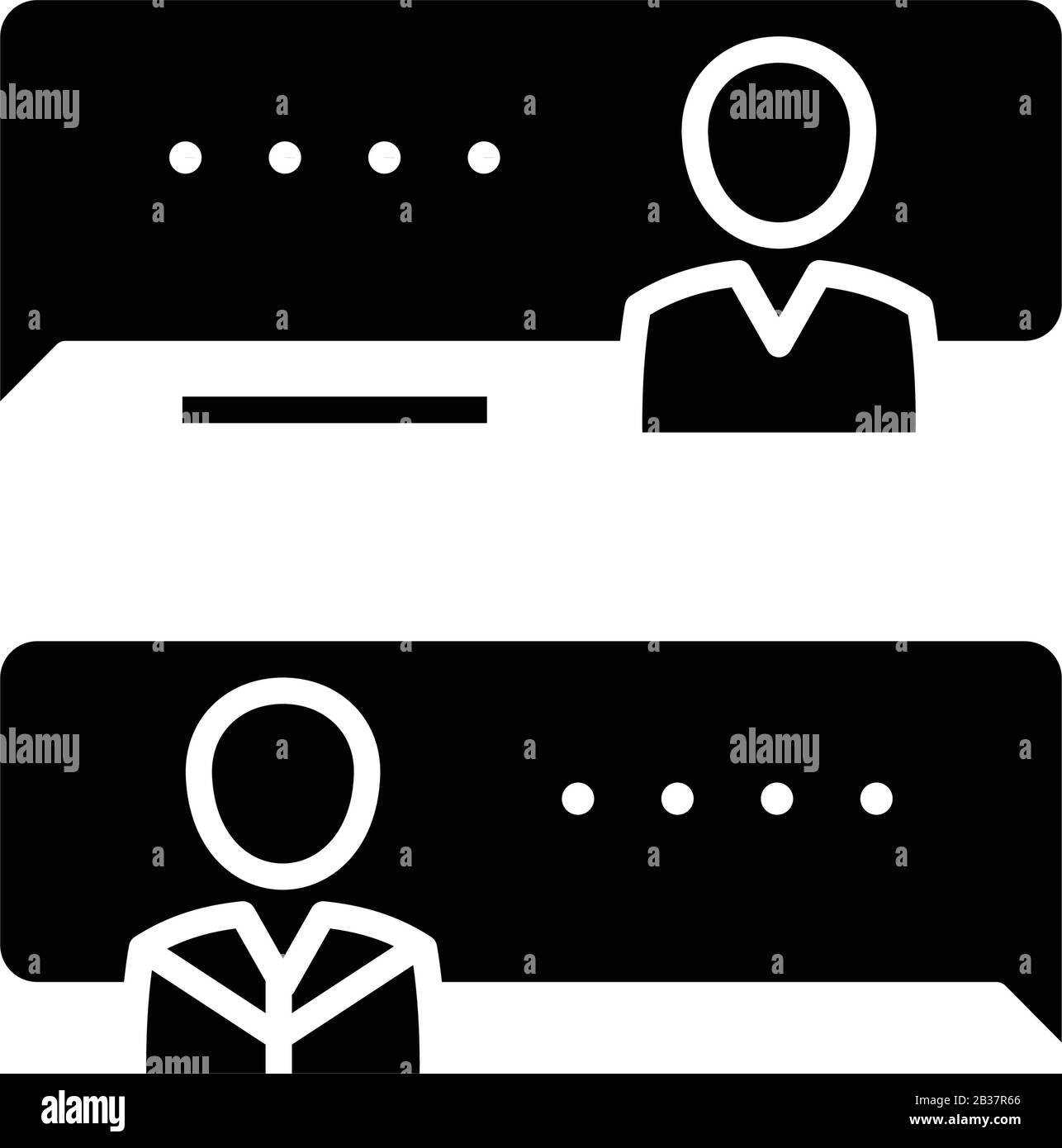 Negotiating persons black icon, concept illustration, vector flat ...