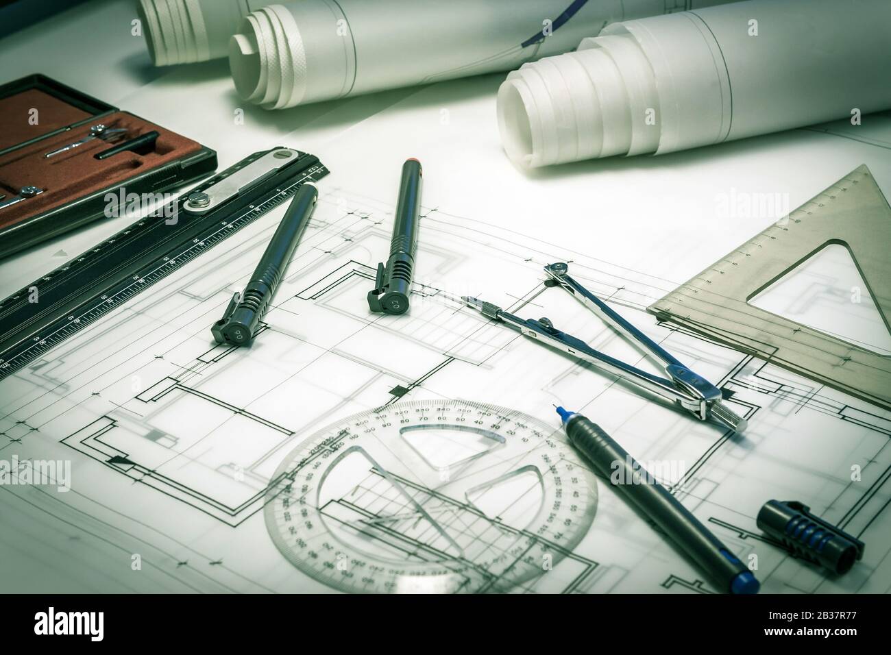 technical drawing of the past Stock Photo - Alamy