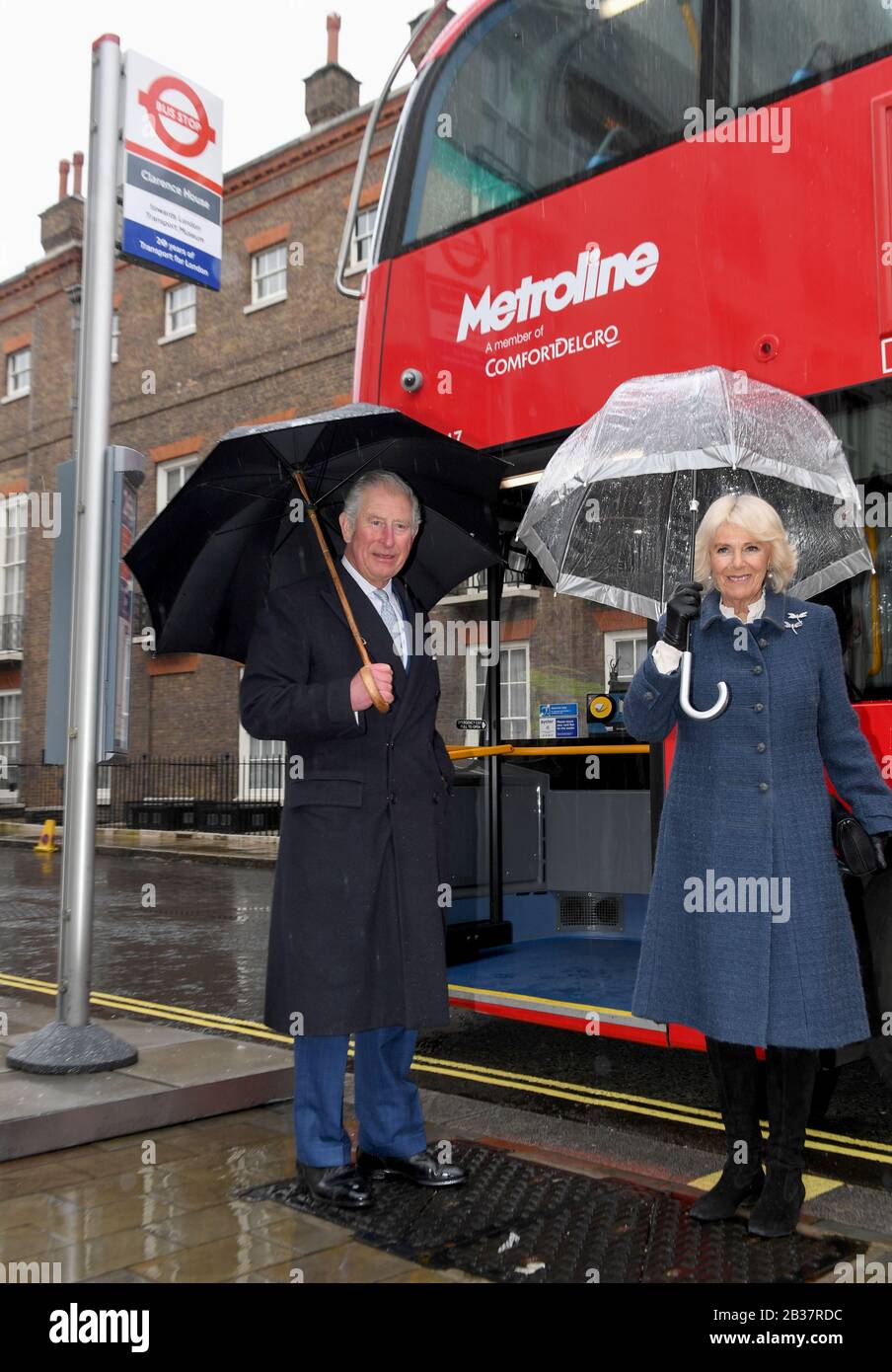 New electric double decker bus clarence house hi-res stock photography ...