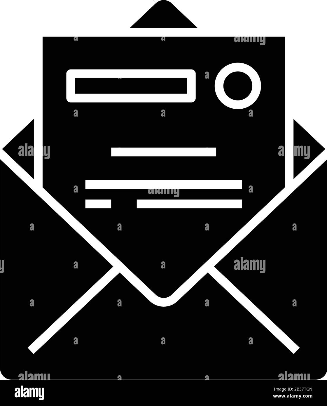 Official message black icon, concept illustration, vector flat symbol ...