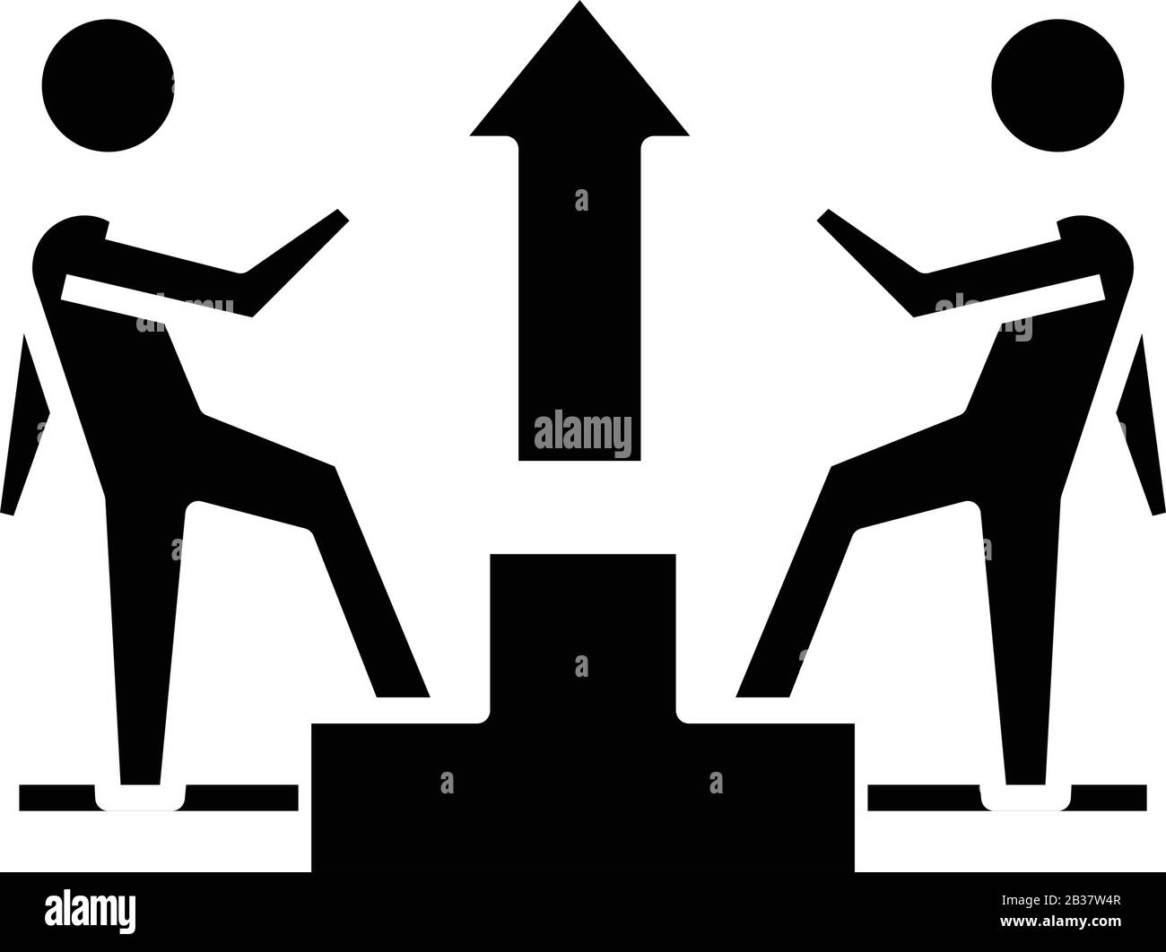 Potential growth black icon, concept illustration, vector flat symbol ...