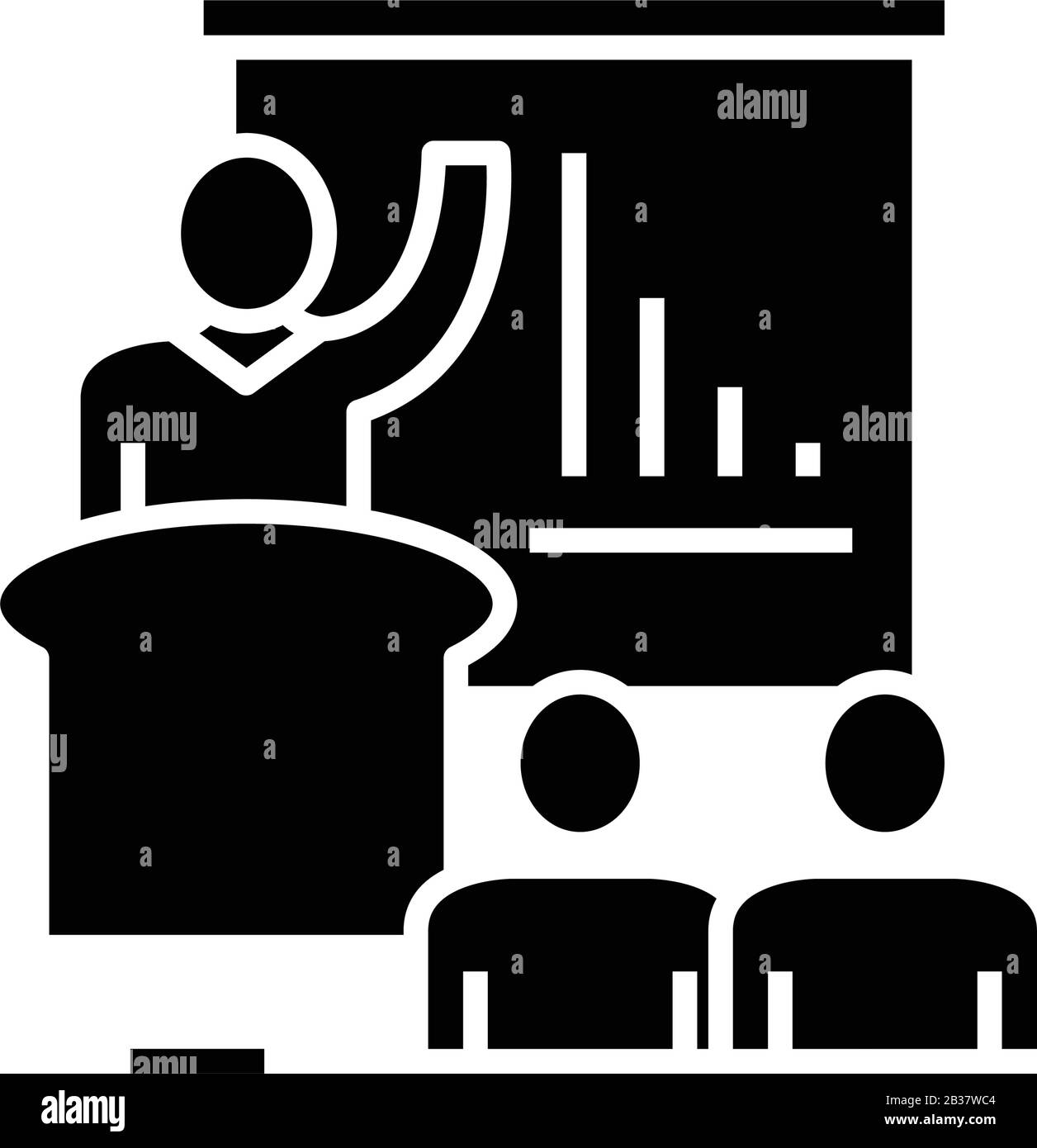 Practicing coach black icon, concept illustration, vector flat symbol ...