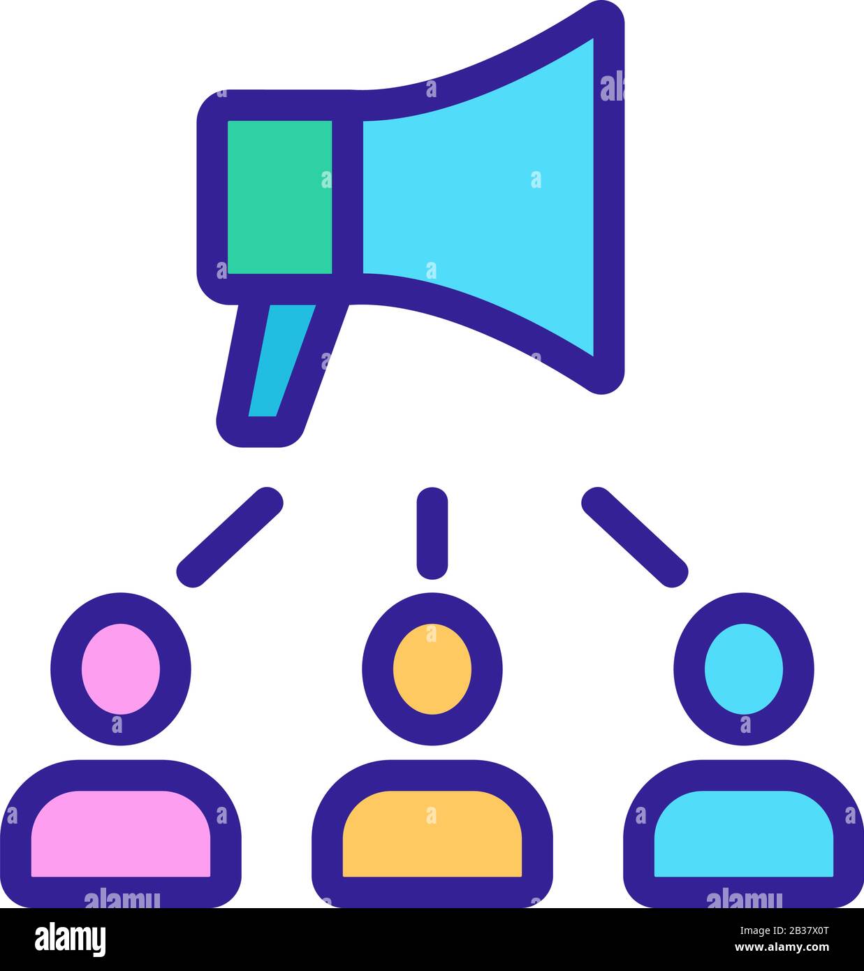 megaphone, references icon vector. Isolated contour symbol illustration ...