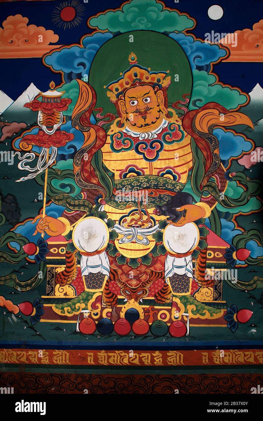 Bhutan, religious painting in Paro Dzong Stock Photo - Alamy