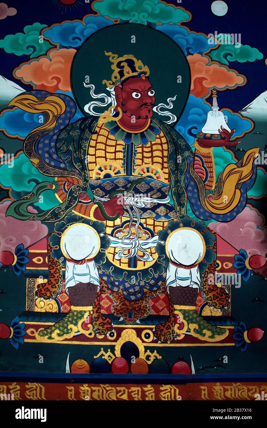 Bhutan, religious painting in Paro Dzong Stock Photo - Alamy