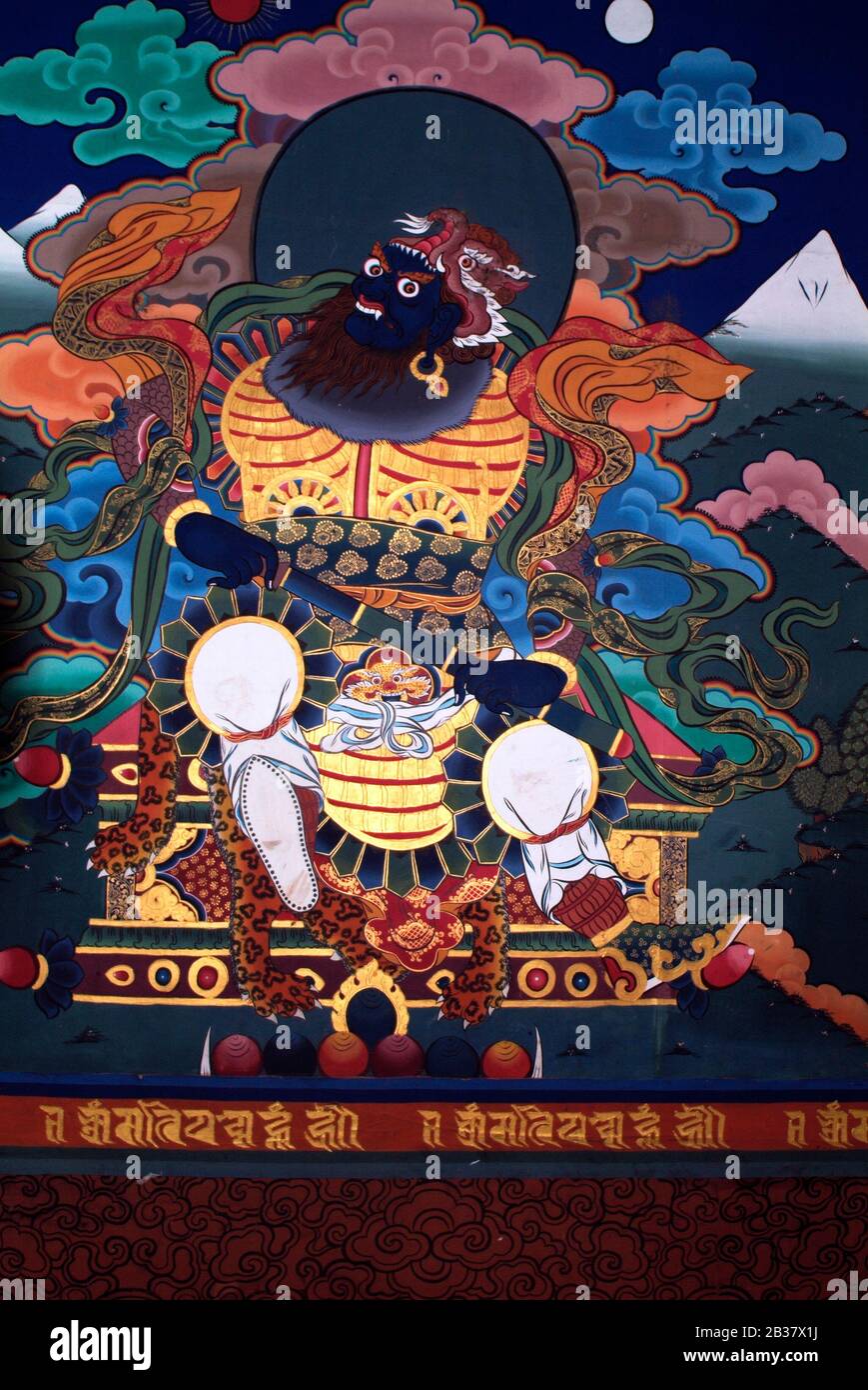 Bhutan, religious painting in Paro Dzong Stock Photo - Alamy