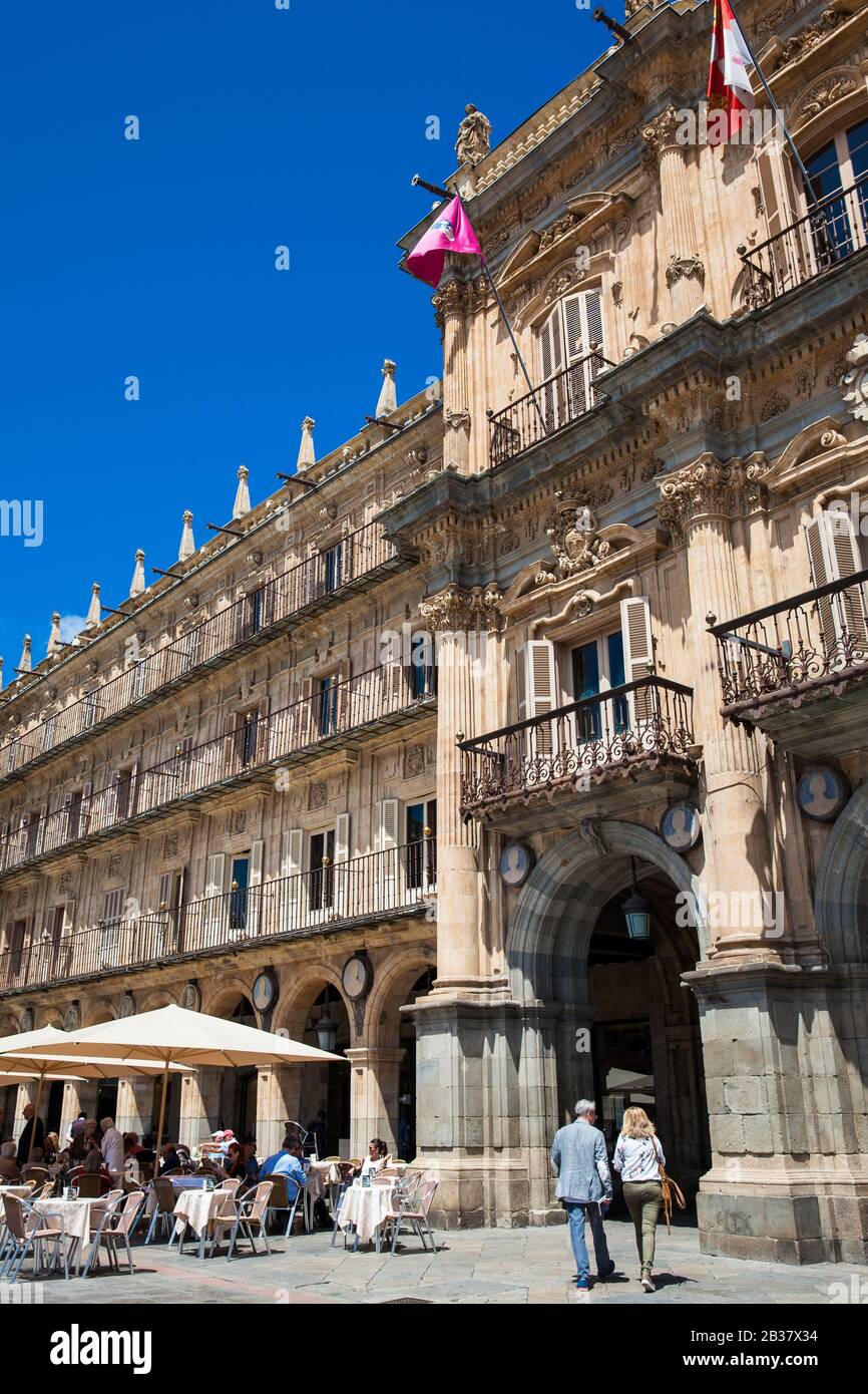 SALAMANCA, SPAIN - MAY, 2018: View of the beautiful antique buildings ...