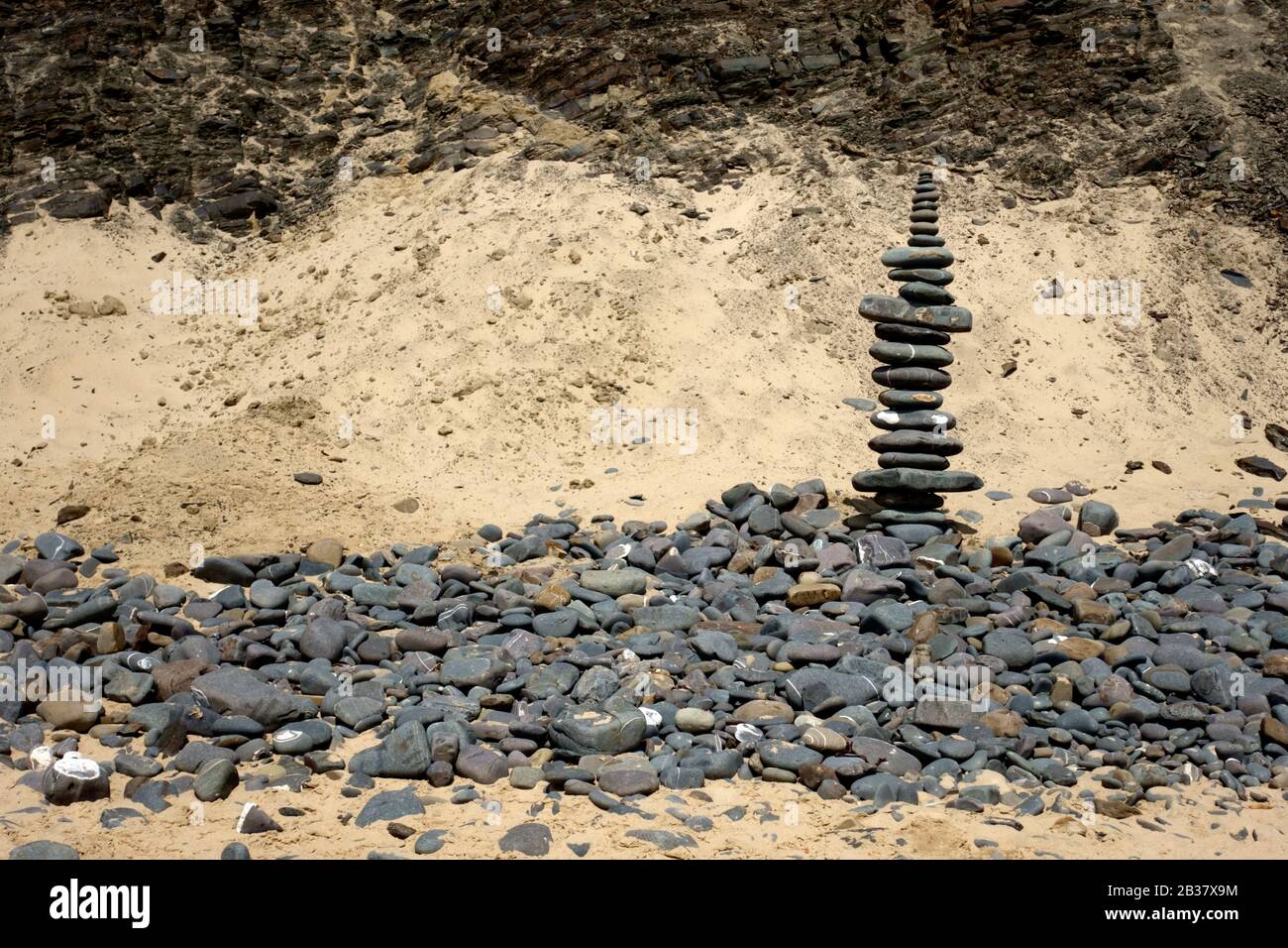 Stone construction on beach Stock Photo - Alamy